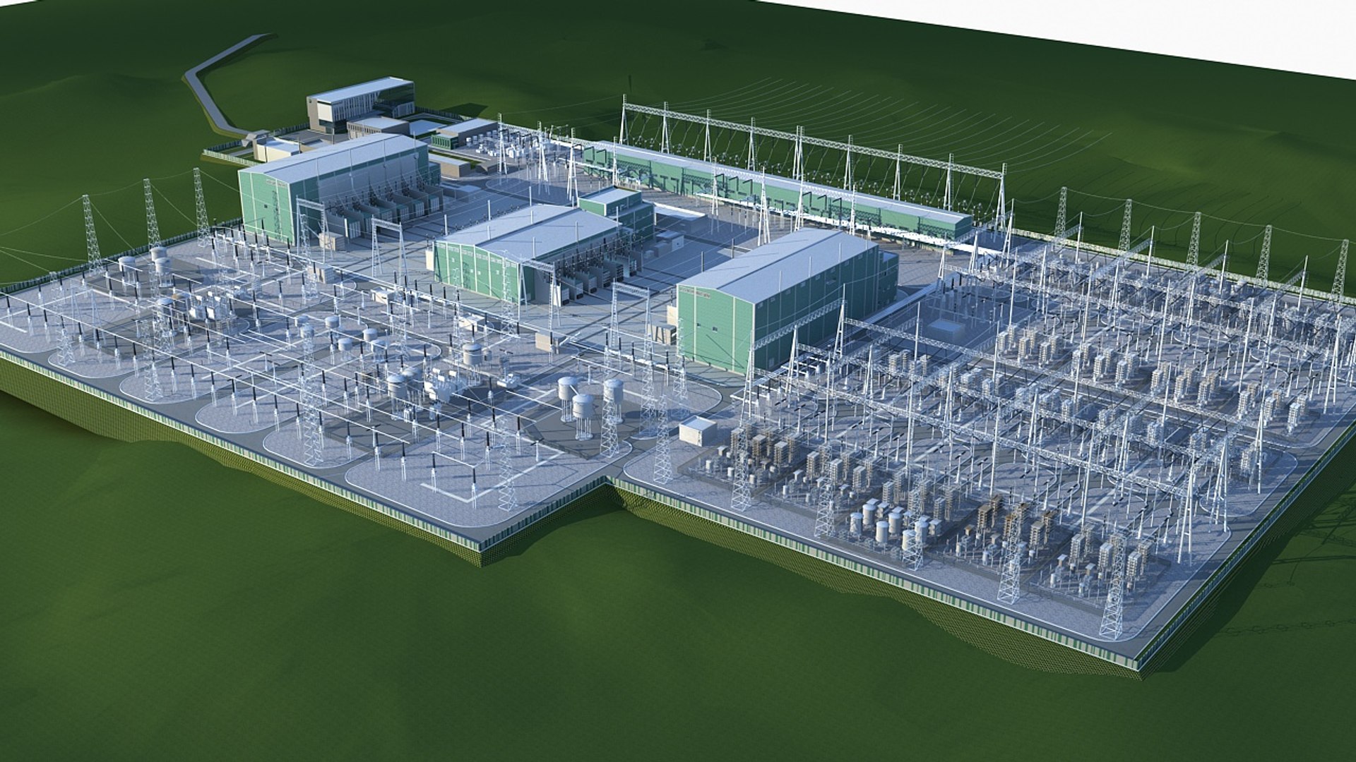 3D Electrical Substation Model - TurboSquid 2145029