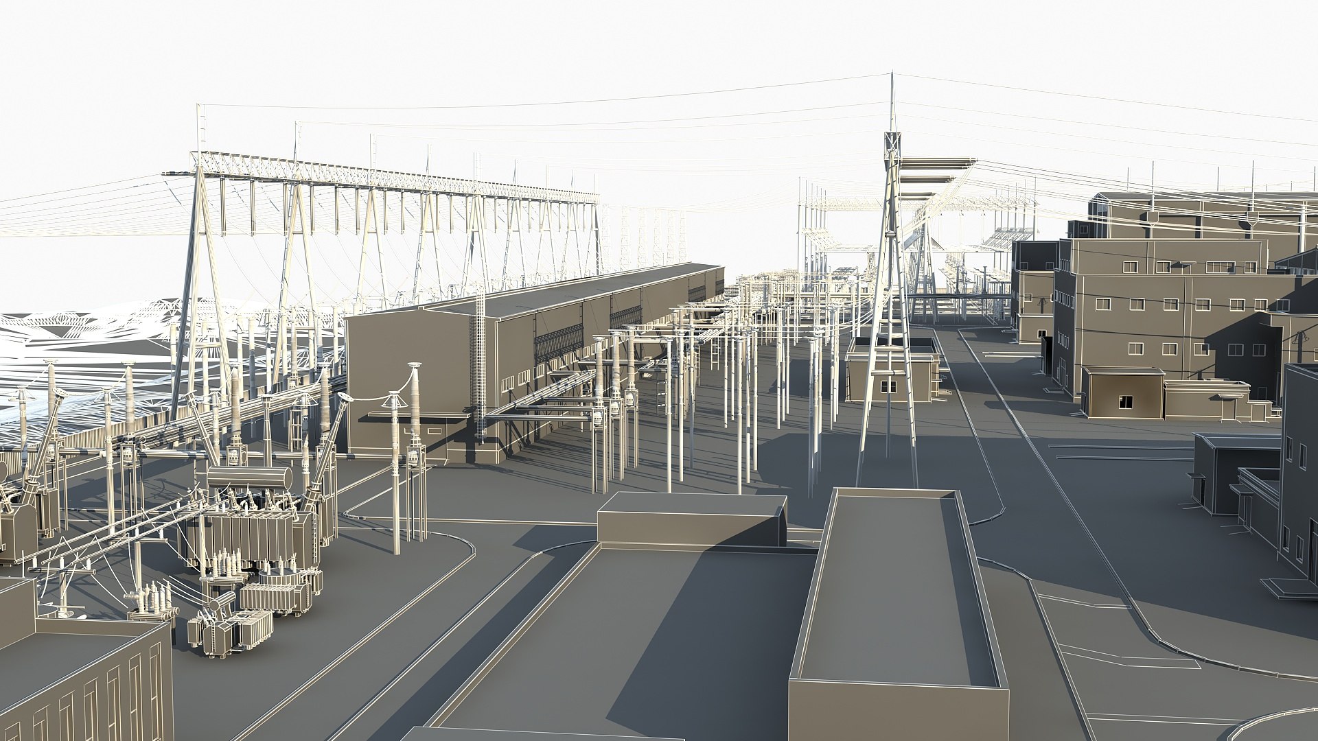 3D Electrical Substation Model - TurboSquid 2145029