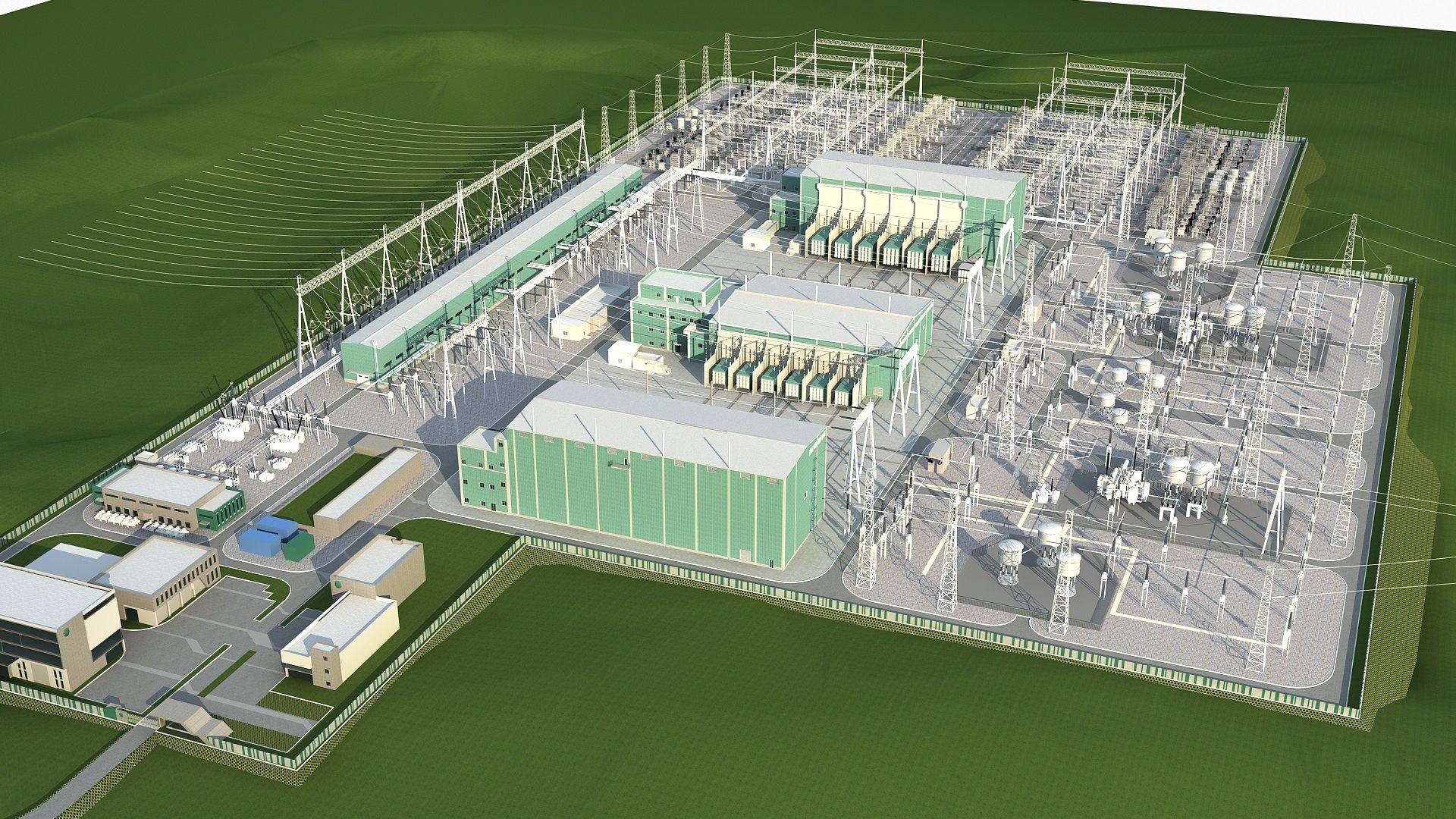 3D Electrical Substation Model - TurboSquid 2145029