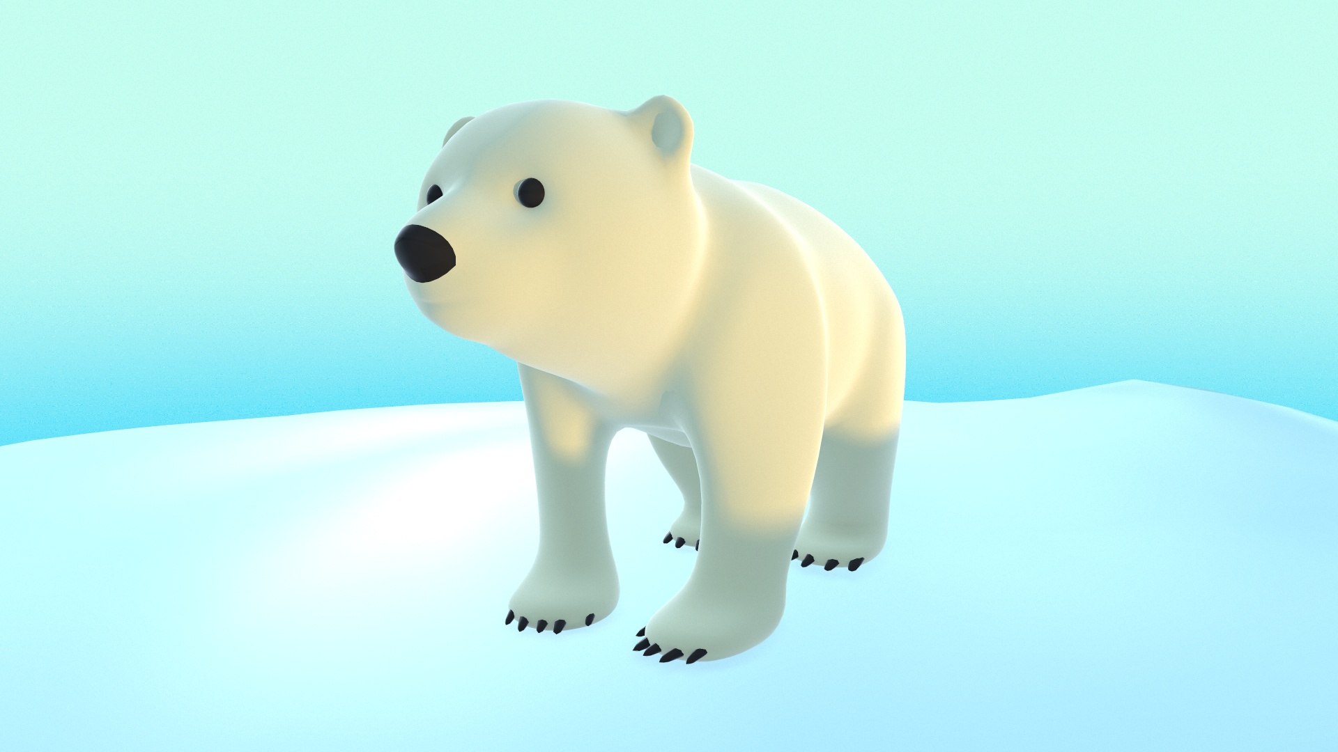 3D stylized polar bear cub - TurboSquid 1635558