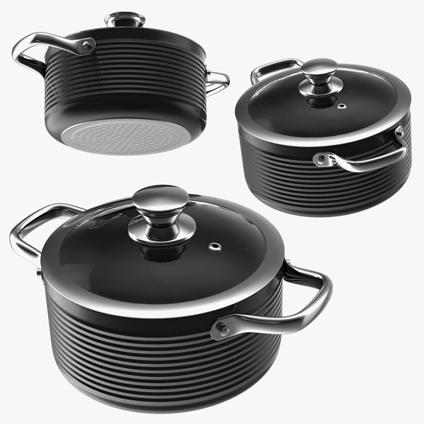 Cooking pot lid set model - TurboSquid 1553740