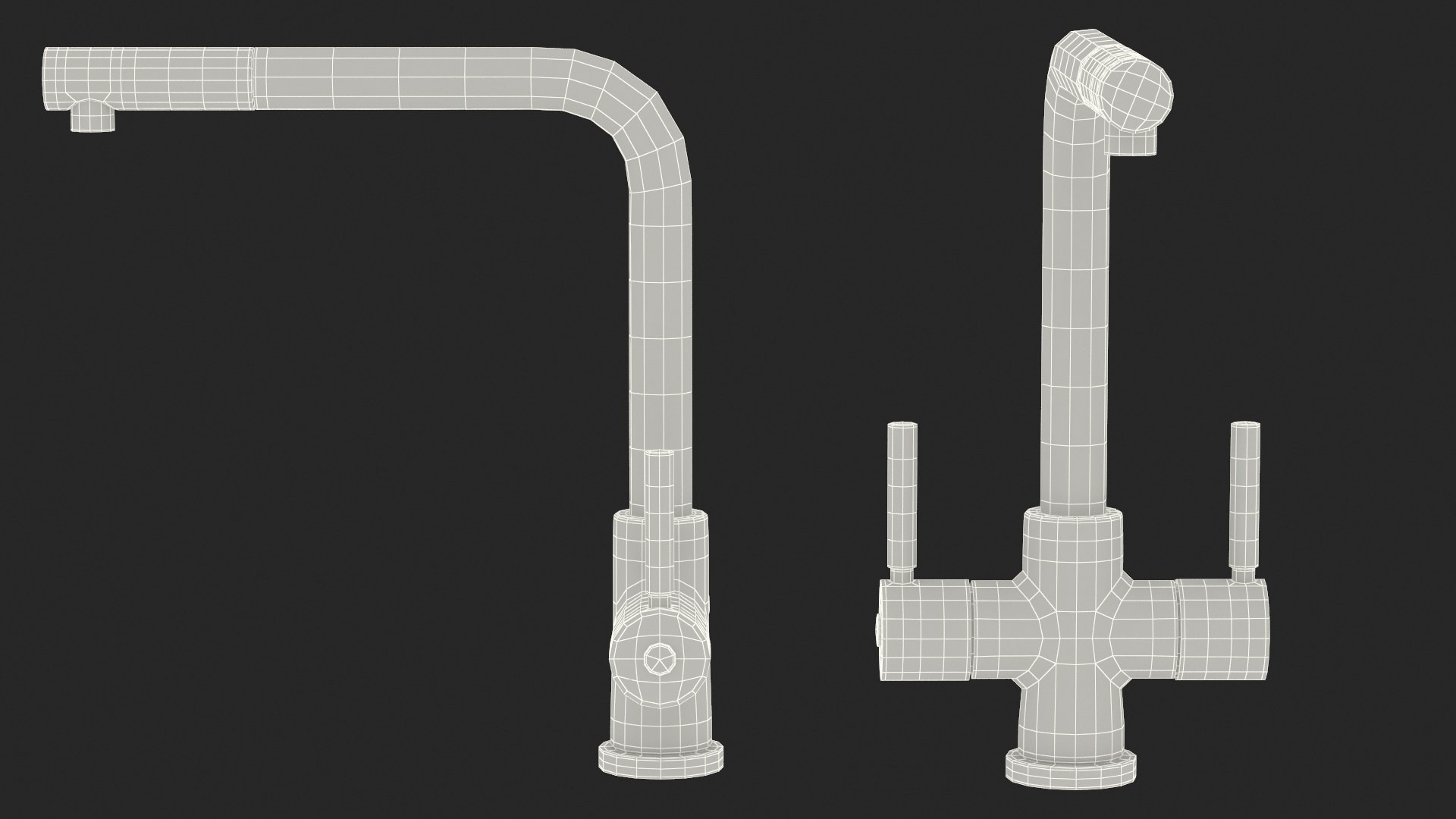 3D Angular Dual Lever Sink Mixer Tap - TurboSquid 1724216