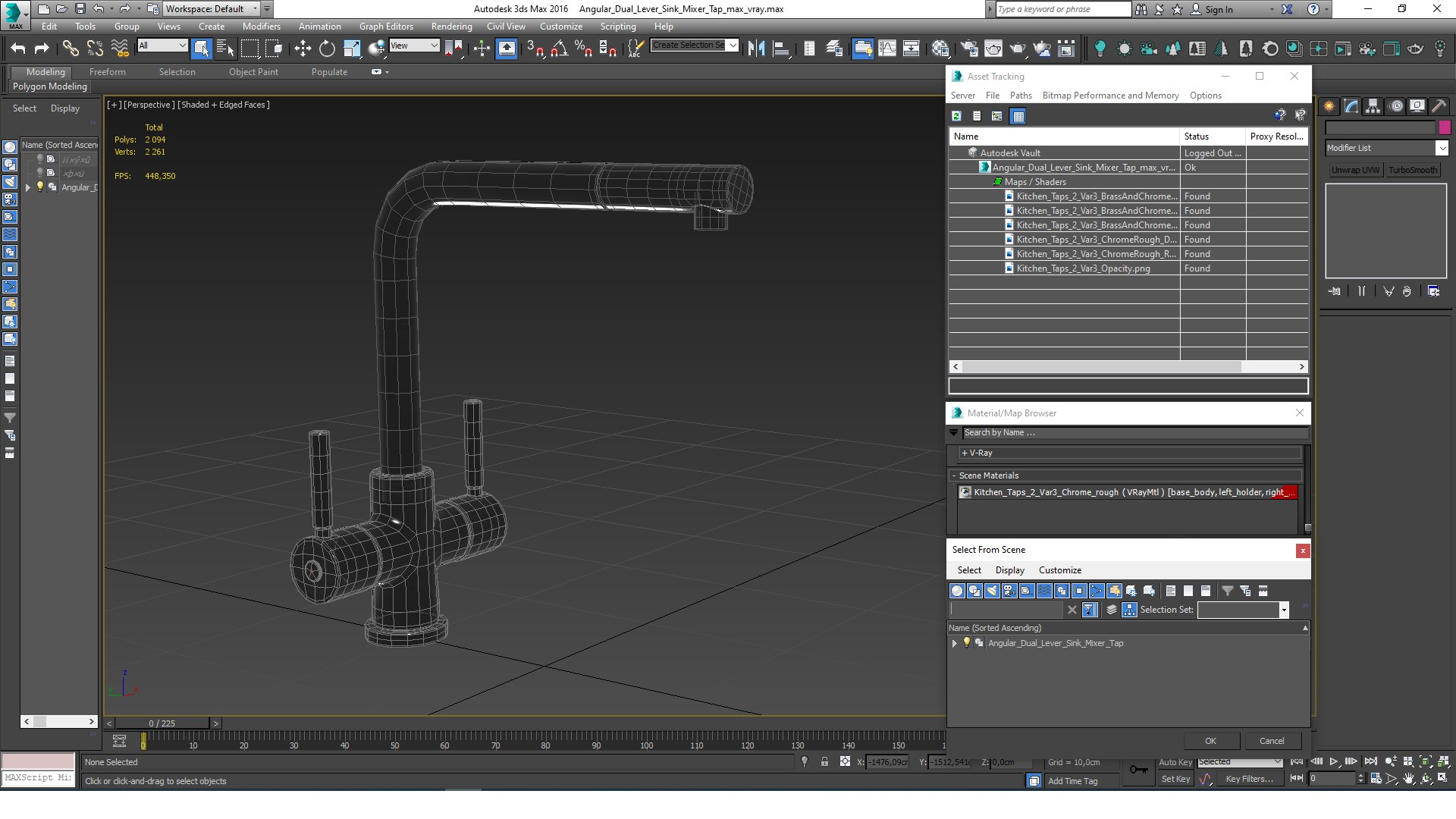 3D Angular Dual Lever Sink Mixer Tap - TurboSquid 1724216
