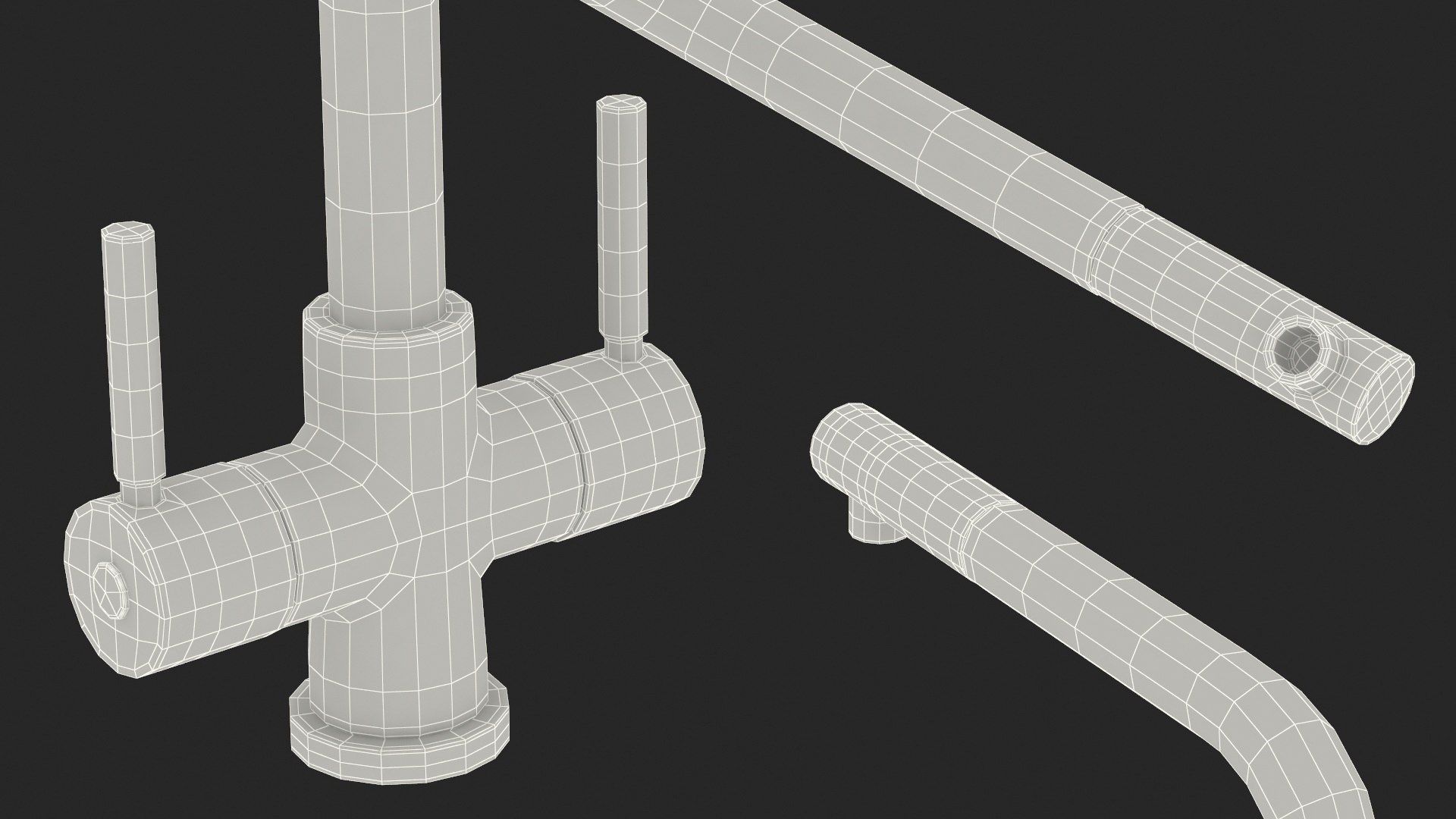 3D Angular Dual Lever Sink Mixer Tap - TurboSquid 1724216