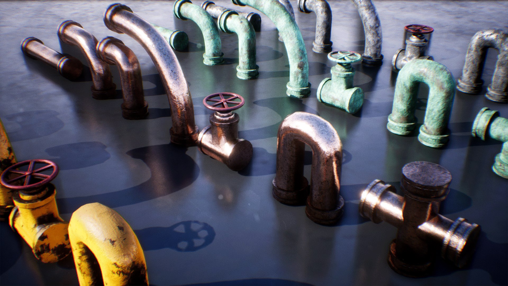 Industrial Pipes 140 Variations Model - TurboSquid 1984284