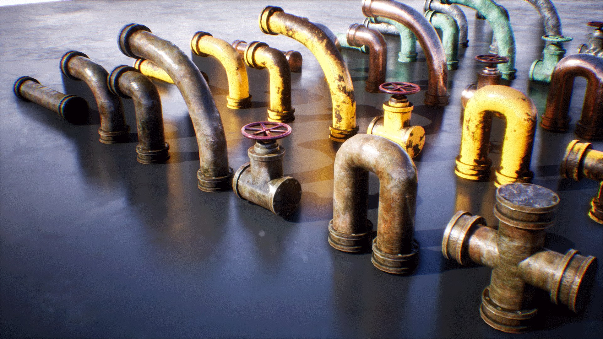 Industrial Pipes 140 Variations Model - TurboSquid 1984284
