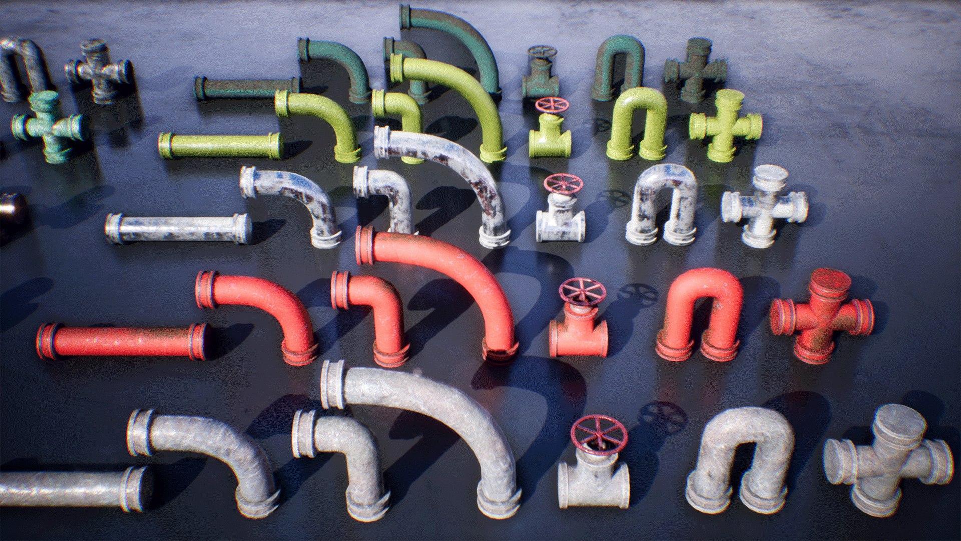 Industrial Pipes 140 Variations Model - TurboSquid 1984284