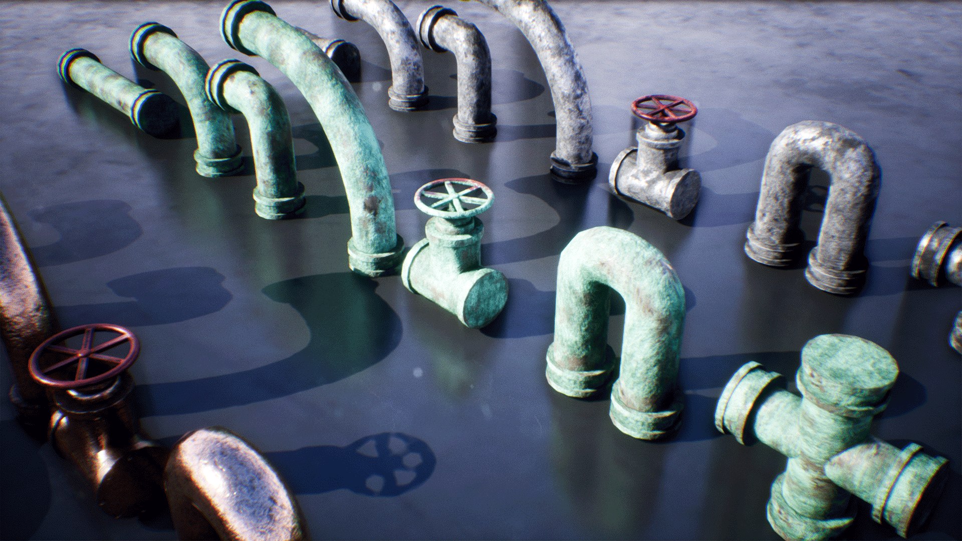 Industrial Pipes 140 Variations Model - TurboSquid 1984284