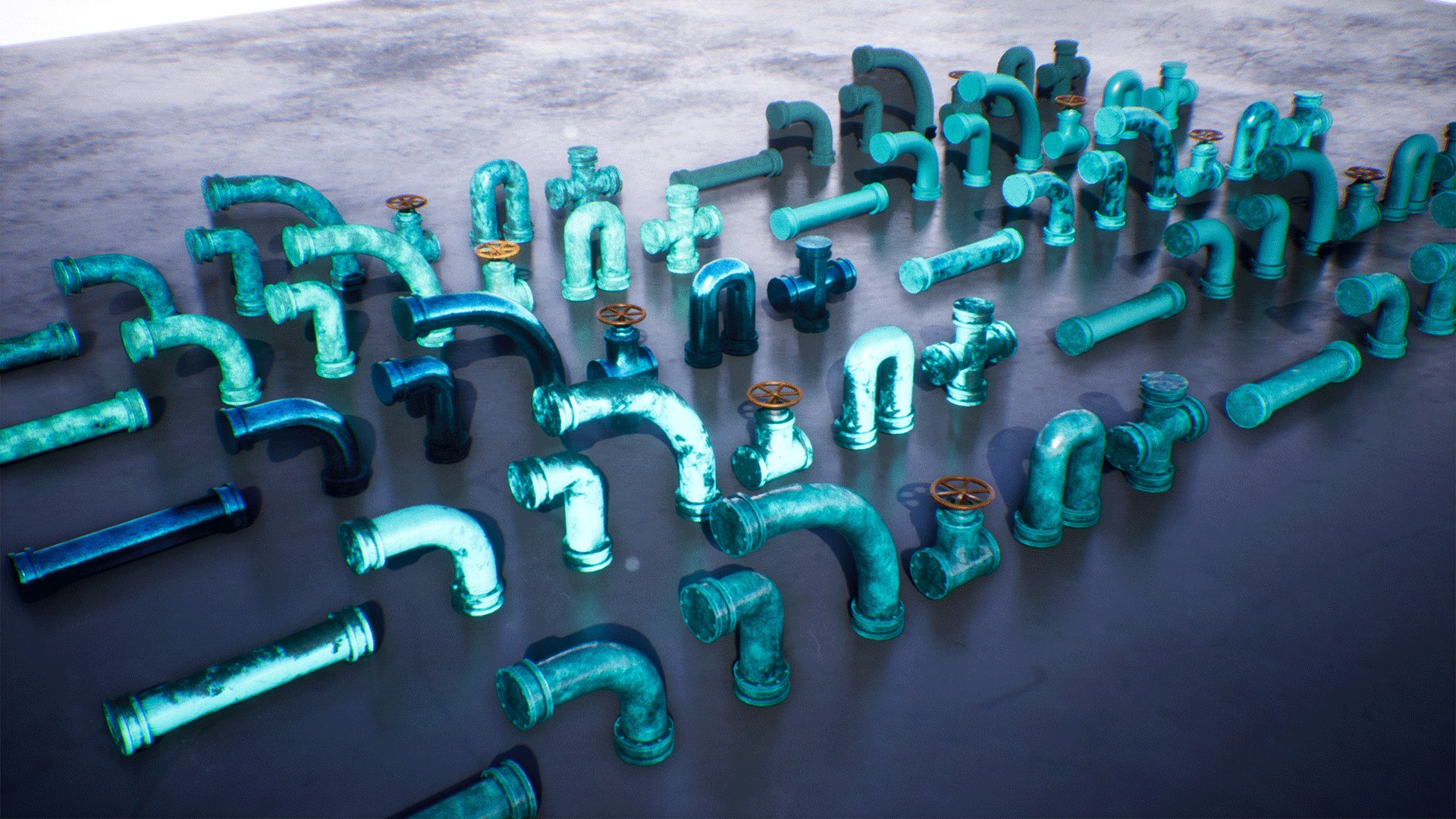 Industrial Pipes 140 Variations Model - TurboSquid 1984284