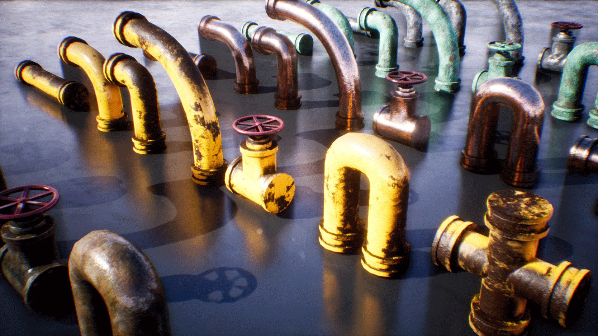 Industrial Pipes 140 Variations Model - TurboSquid 1984284
