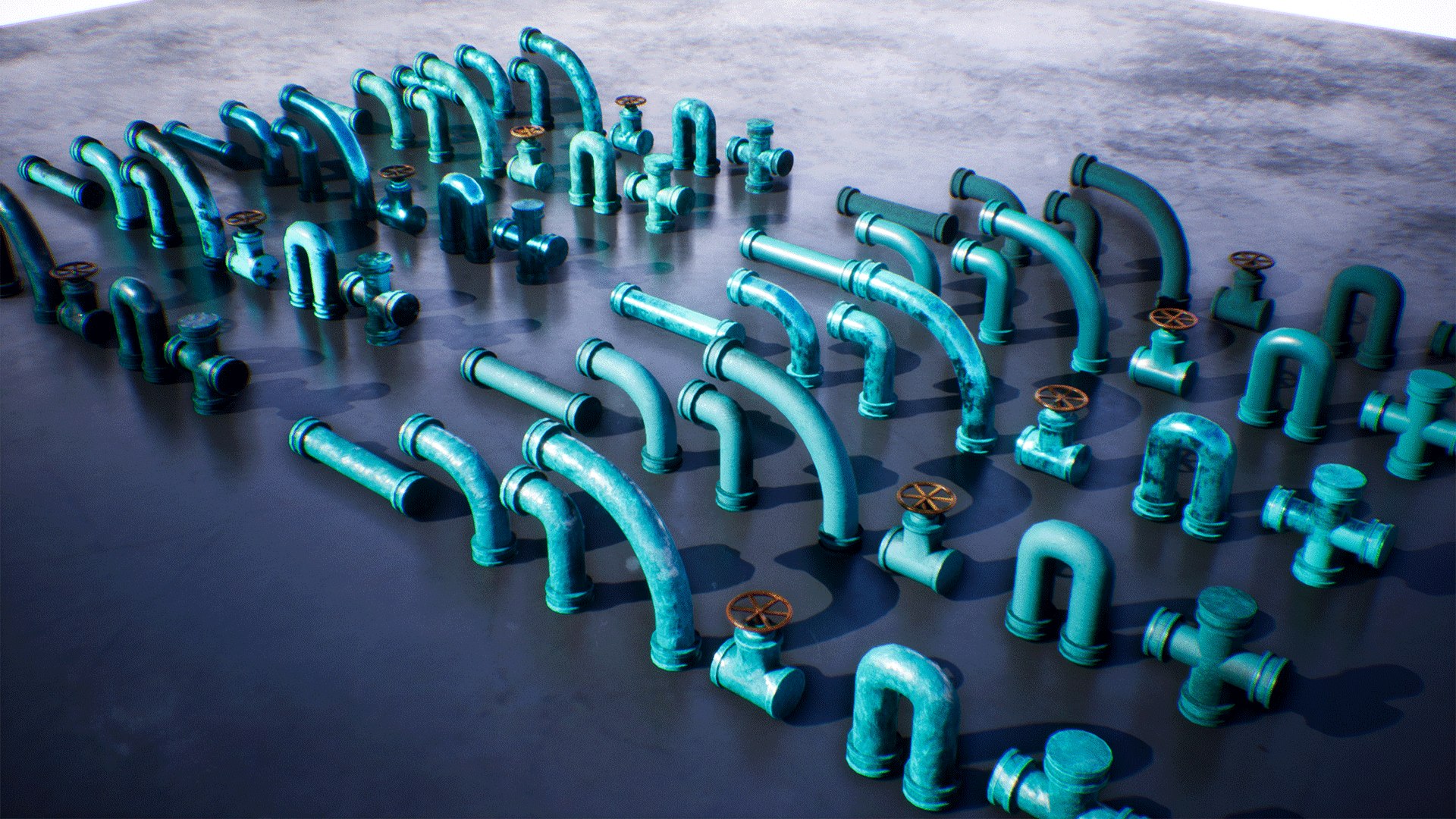 Industrial Pipes 140 Variations Model - TurboSquid 1984284