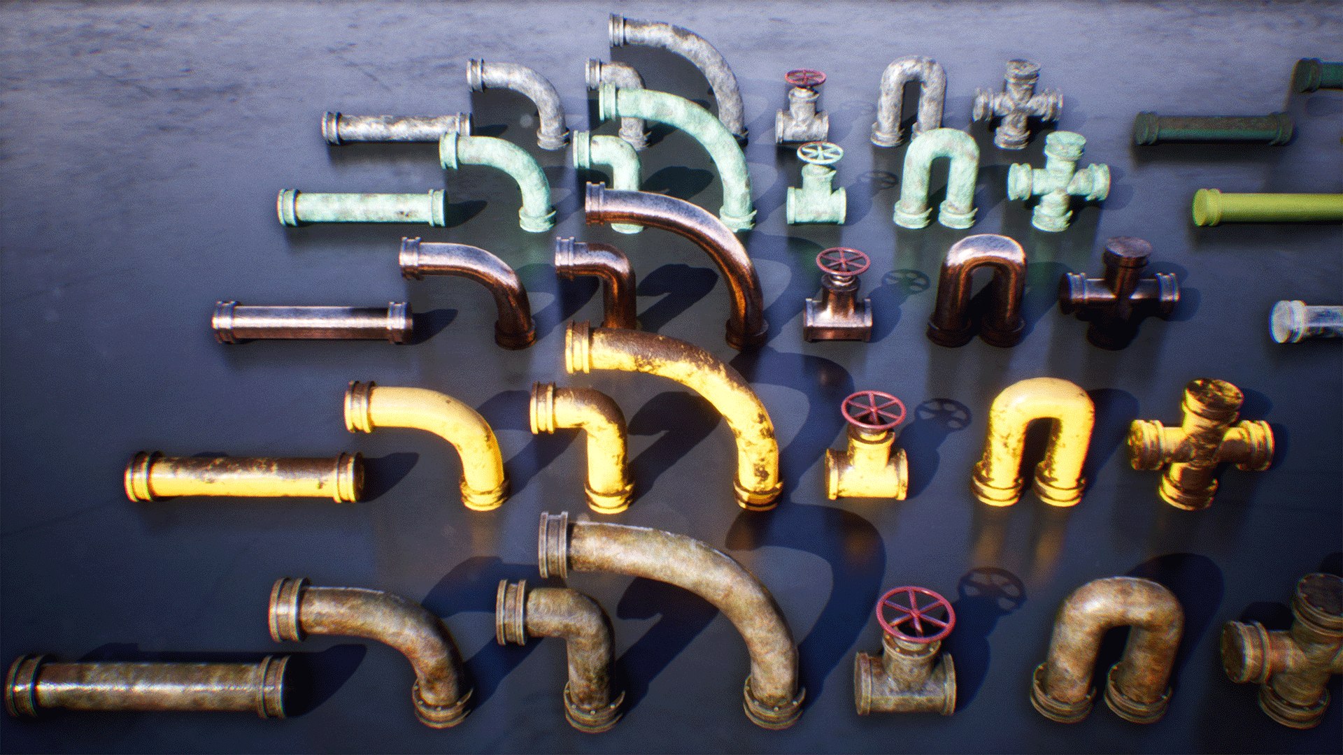 Industrial Pipes 140 Variations Model - TurboSquid 1984284