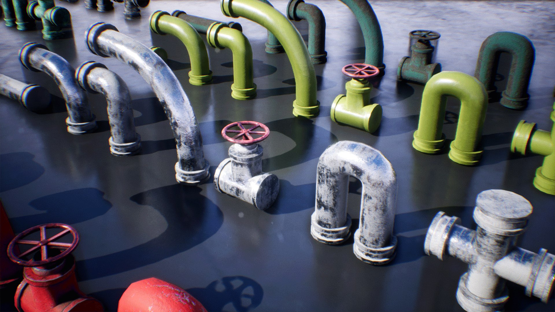 Industrial Pipes 140 Variations Model - TurboSquid 1984284