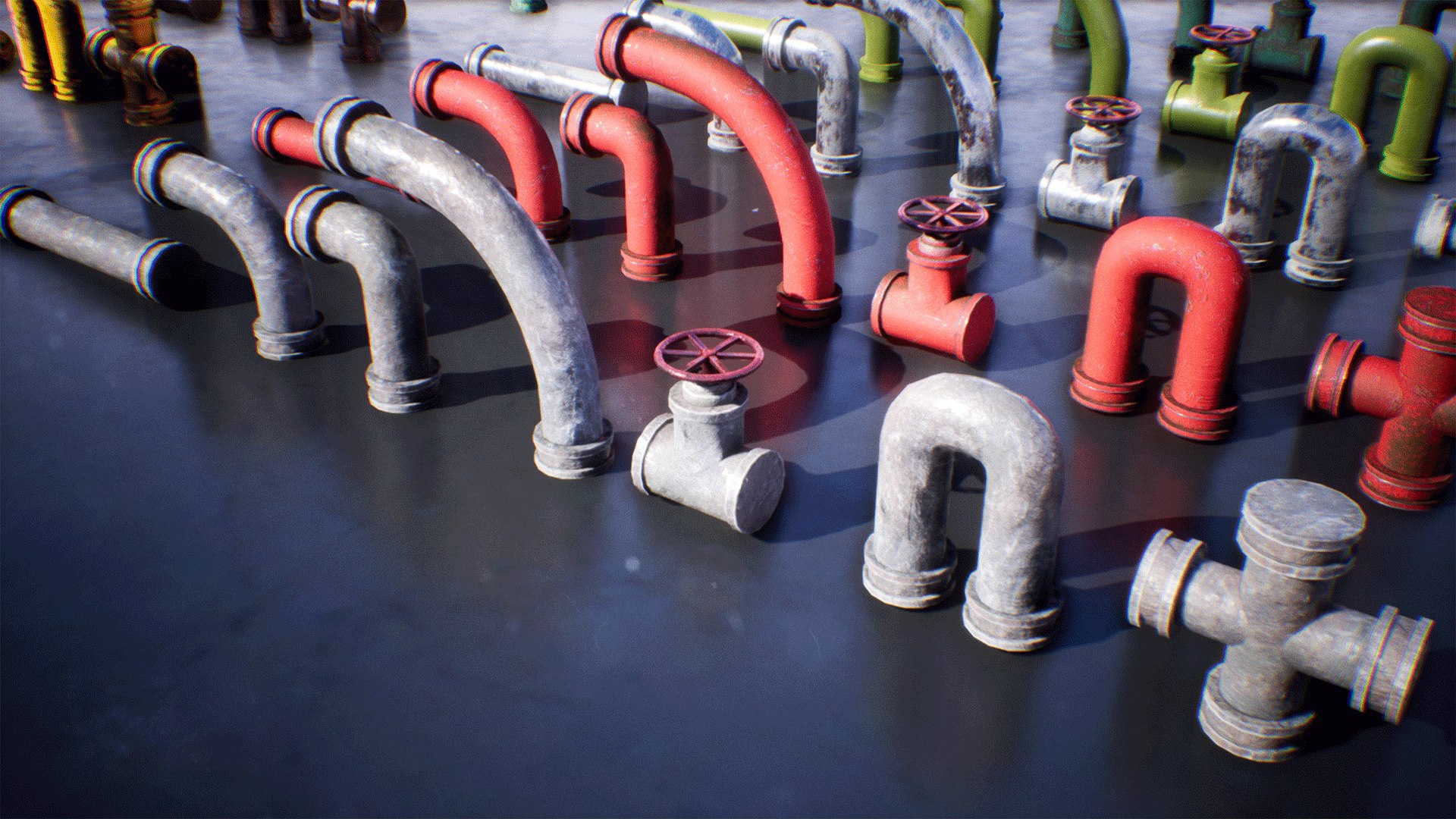 Industrial Pipes 140 Variations Model - TurboSquid 1984284