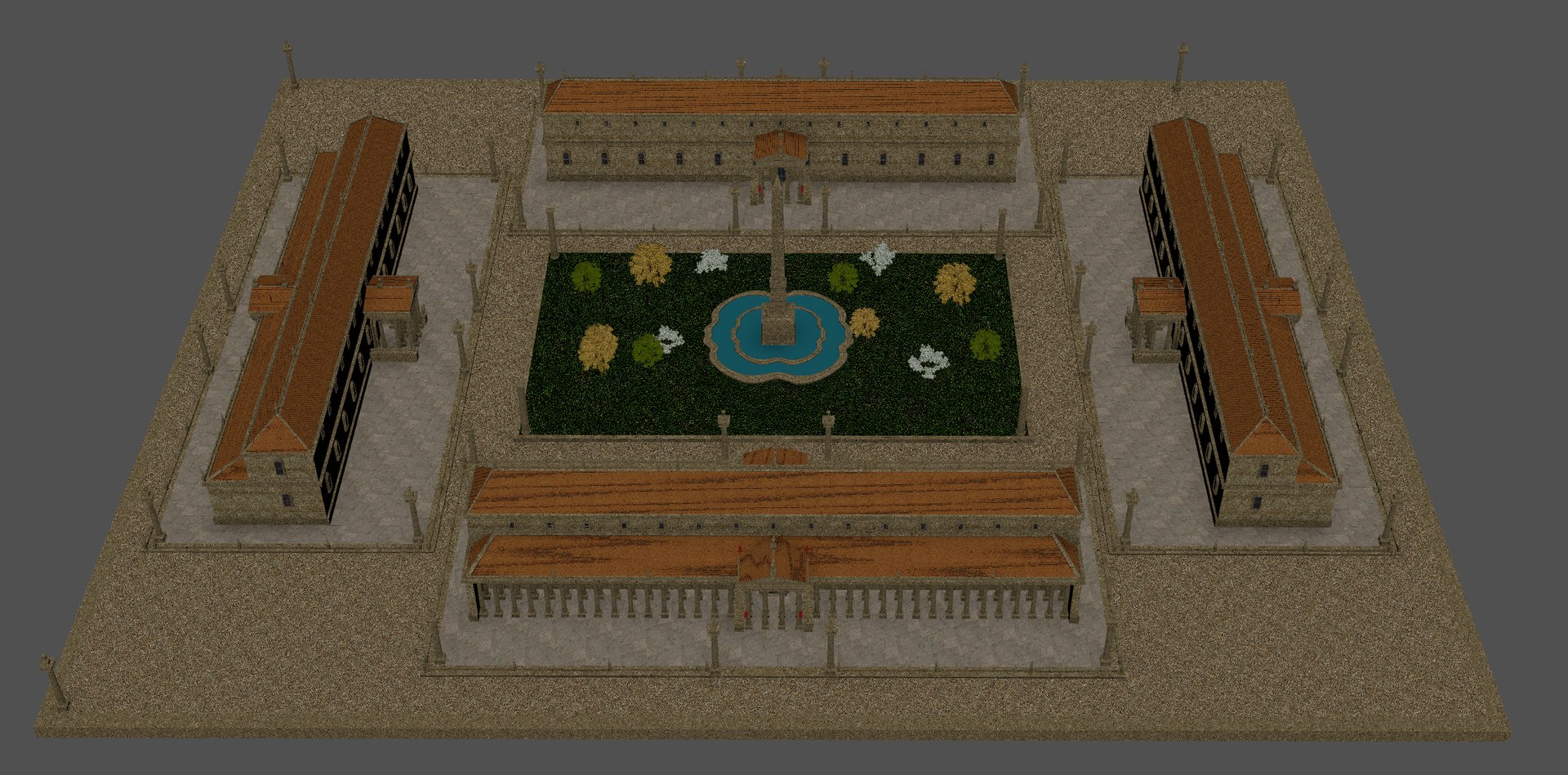 3D Model Ancient Roman Square Building - TurboSquid 2380219