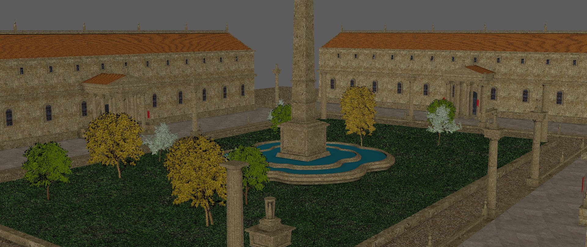 3D Model Ancient Roman Square Building - TurboSquid 2380219