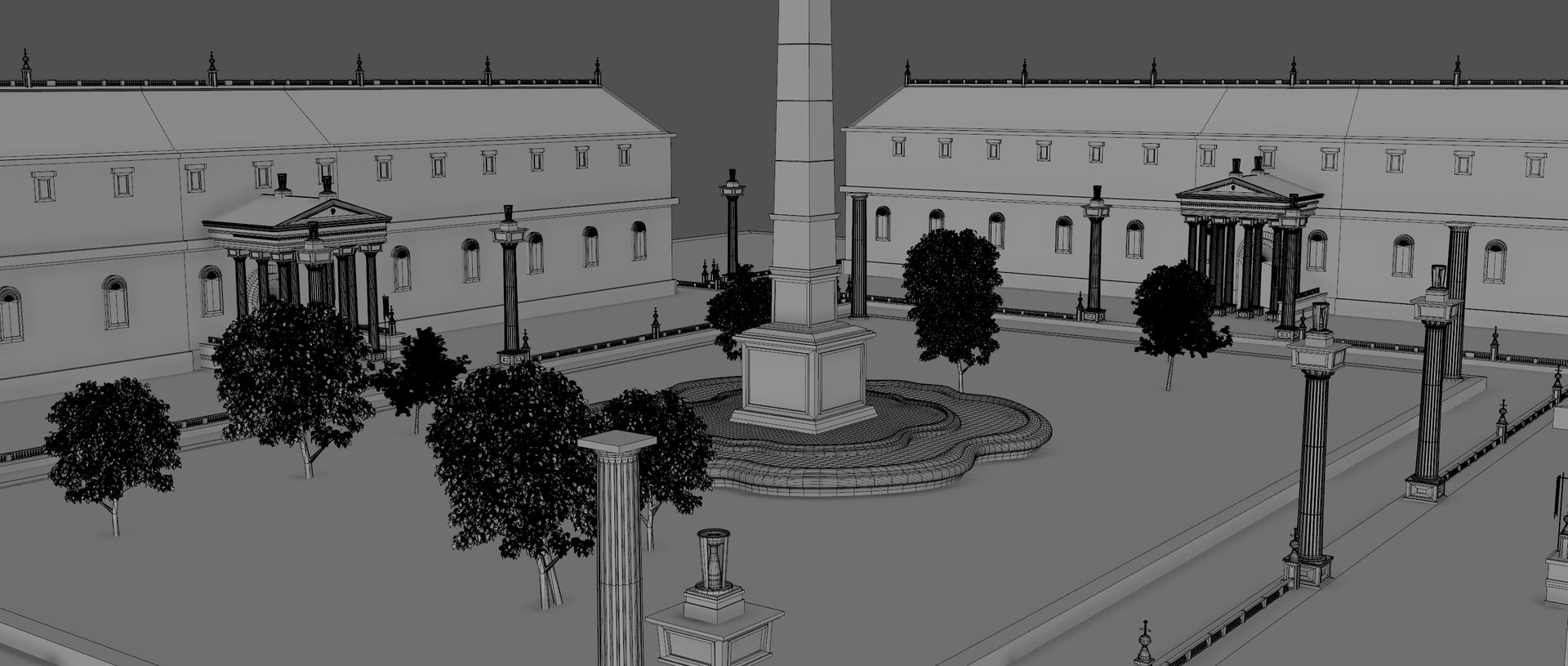 3D Model Ancient Roman Square Building - TurboSquid 2380219