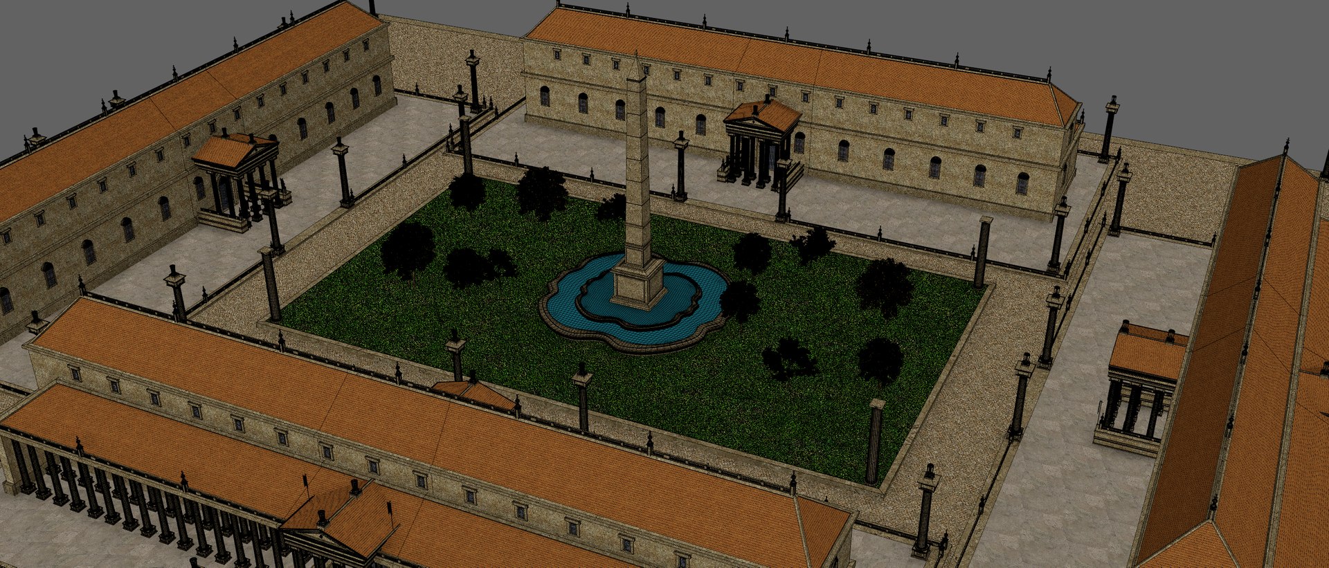 3D Model Ancient Roman Square Building - TurboSquid 2380219