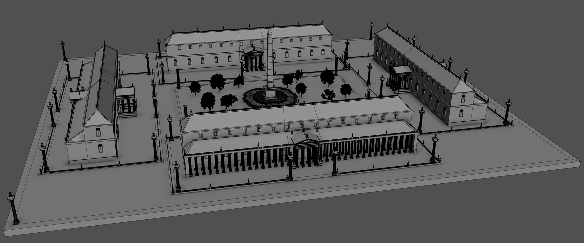 3D Model Ancient Roman Square Building - TurboSquid 2380219