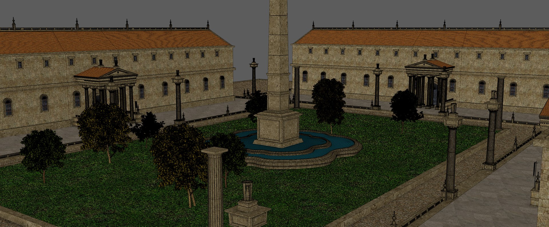 3D Model Ancient Roman Square Building - TurboSquid 2380219