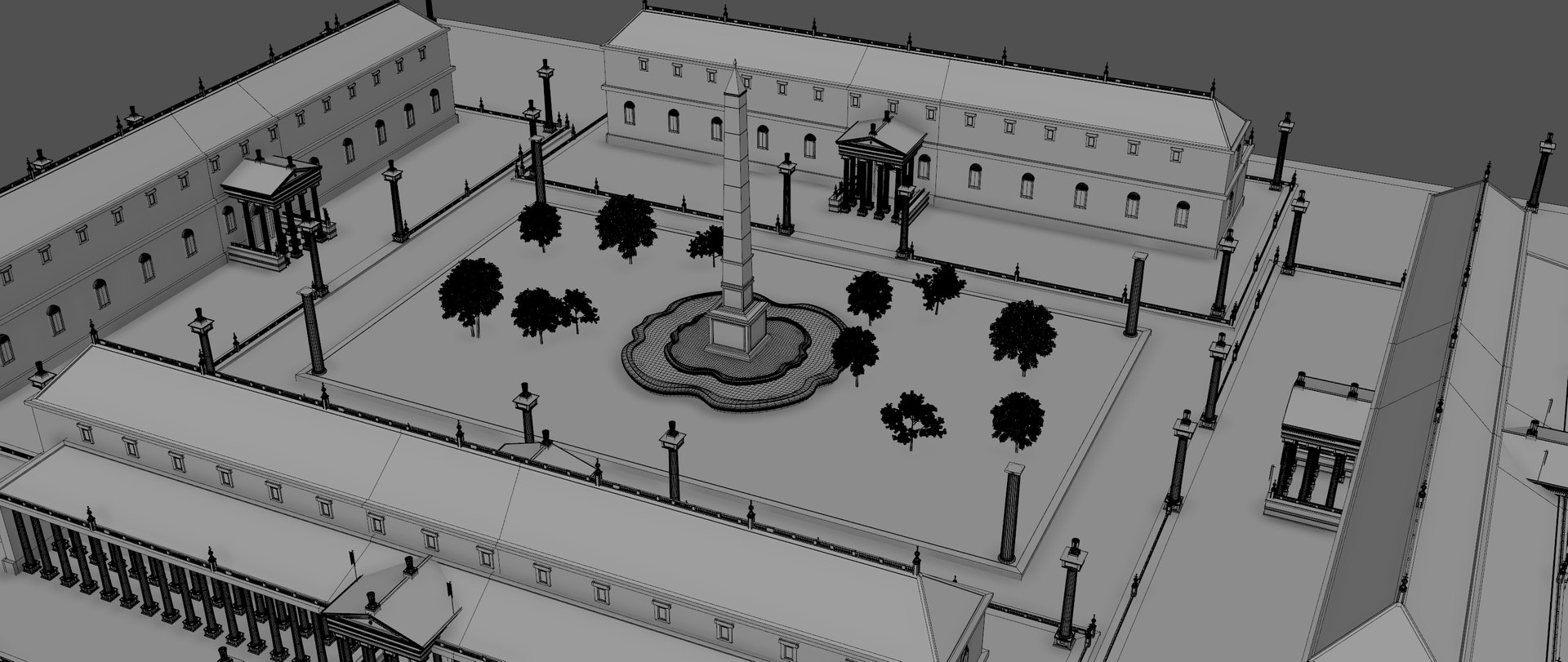 3D Model Ancient Roman Square Building - TurboSquid 2380219