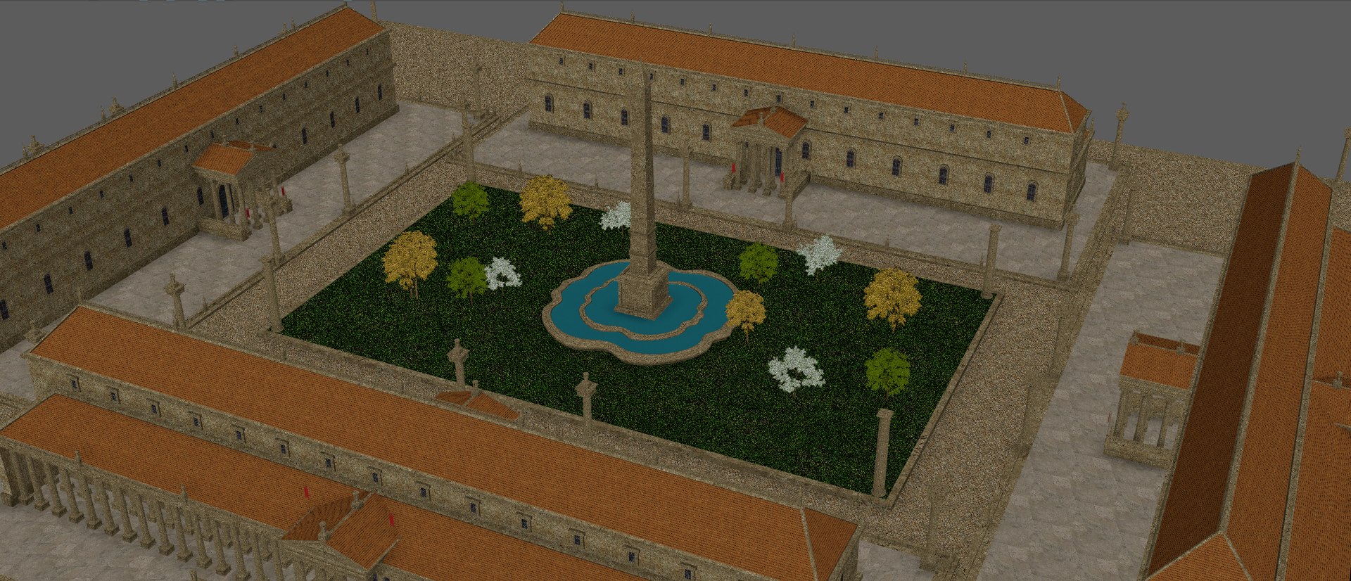 3D Model Ancient Roman Square Building - TurboSquid 2380219