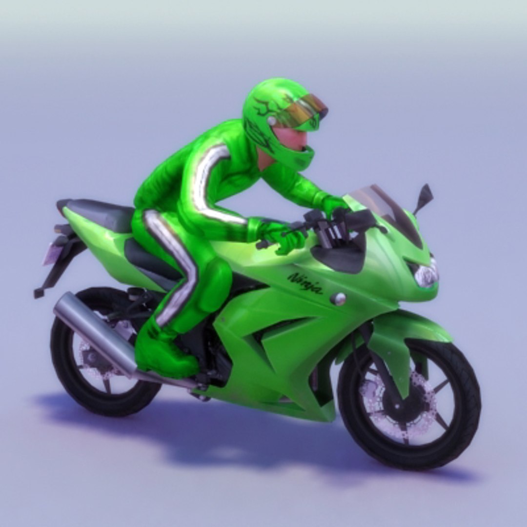 Kawasaki Ninja Rider Riding 3d Model