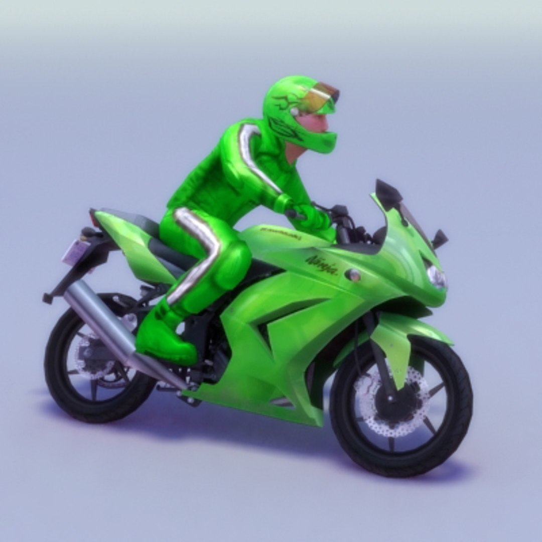 Kawasaki Ninja Rider Riding 3d Model