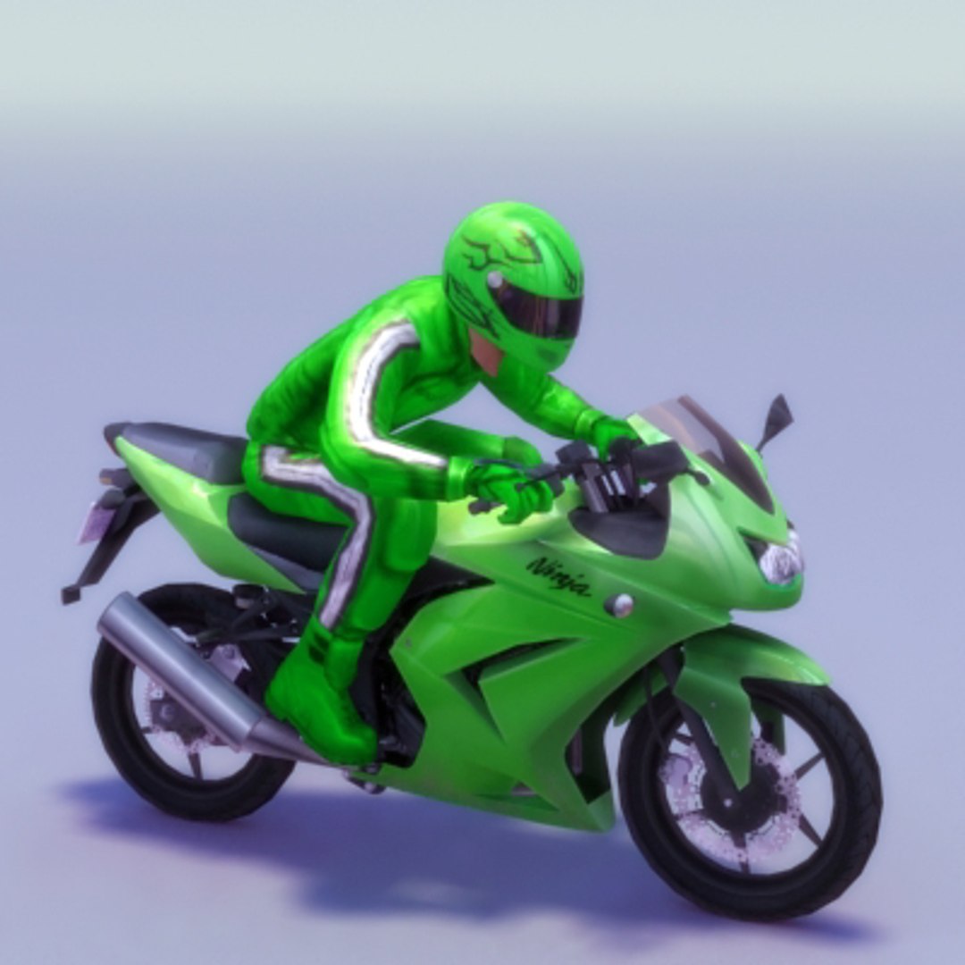 Kawasaki Ninja Rider Riding 3d Model