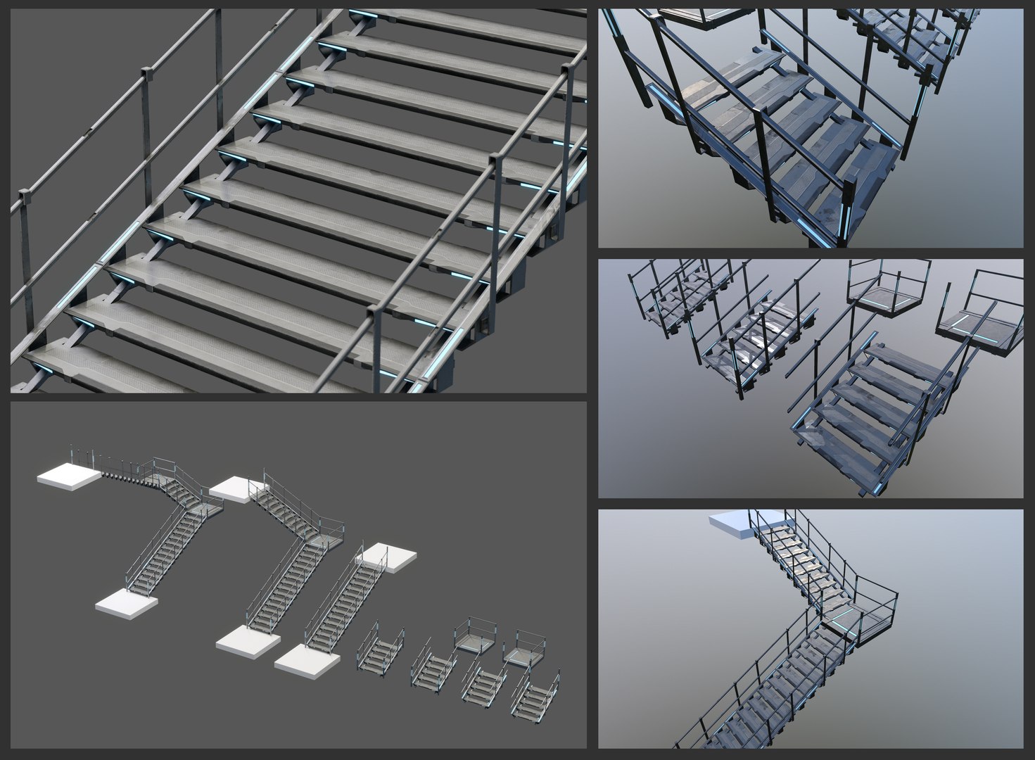Scifi Modular Stairs 3D Model - TurboSquid 2105332