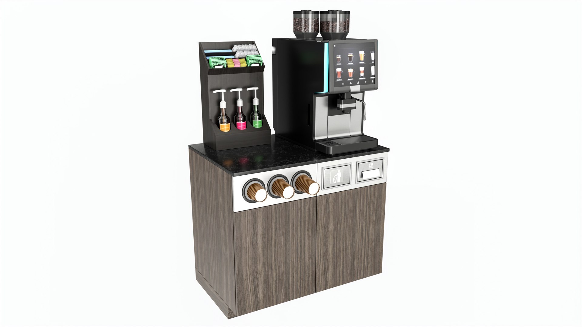 Coffee Station Bar Cabinet Furniture Commercial Industrial 02 Model ...