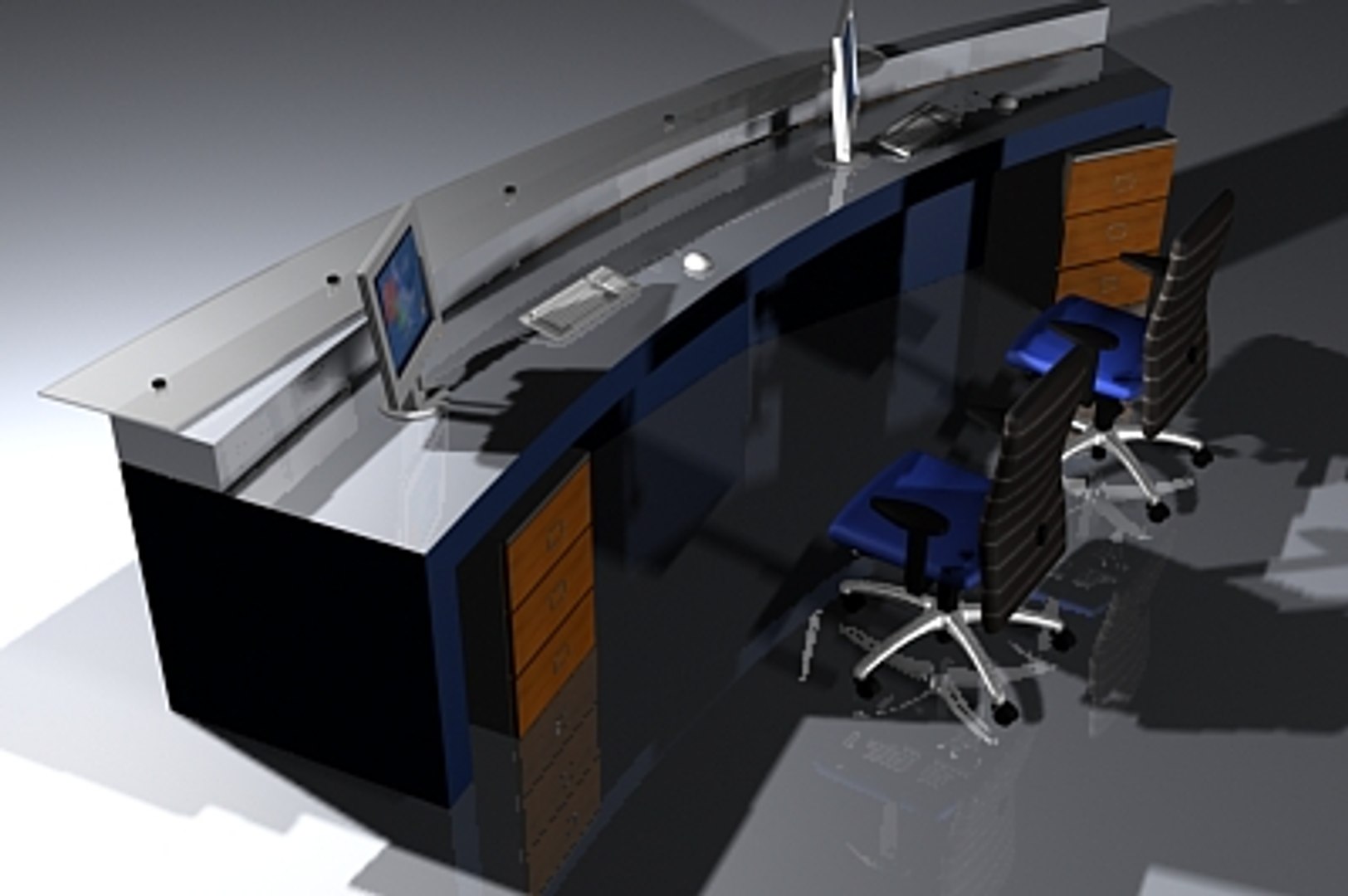 office reception desk 3d model