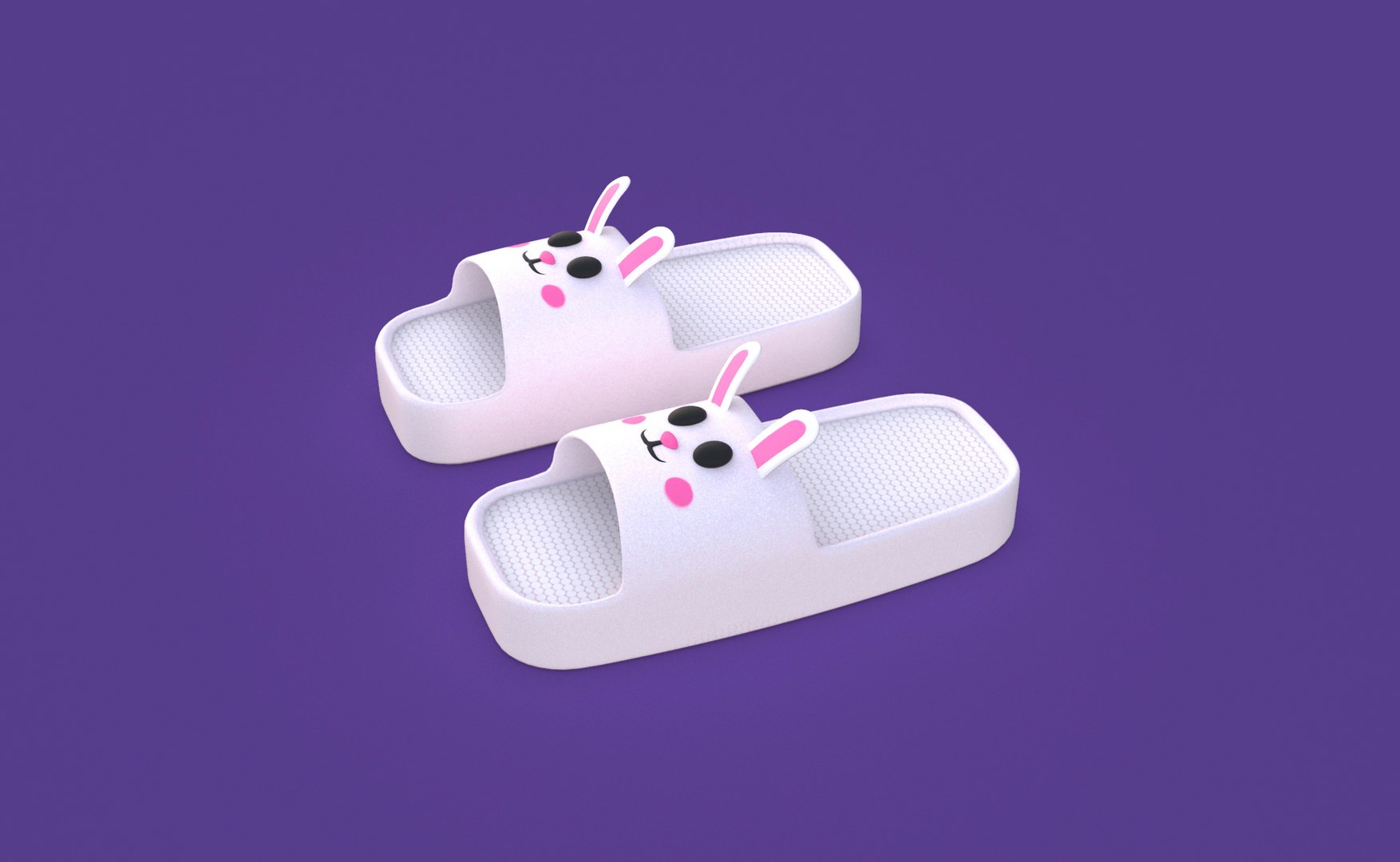 Cartoon Rabbit Shape Slippers 3D Model - TurboSquid 2268103