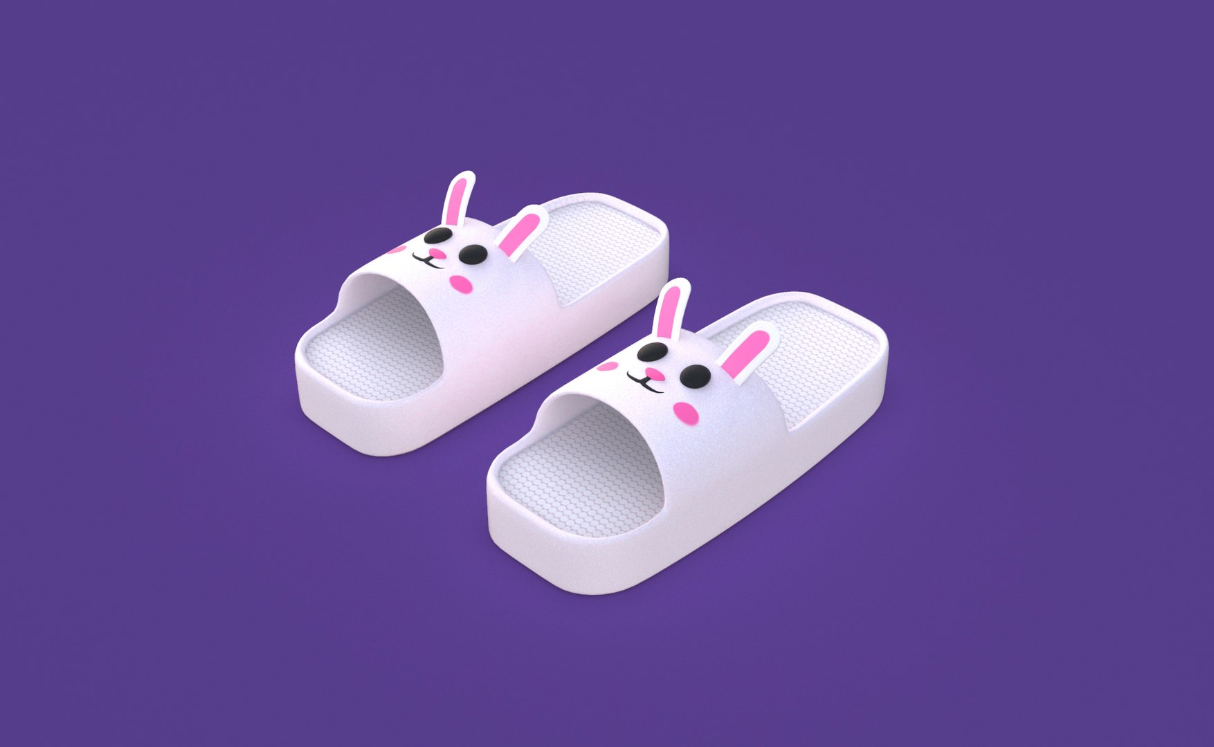 Cartoon Rabbit Shape Slippers 3D Model - TurboSquid 2268103