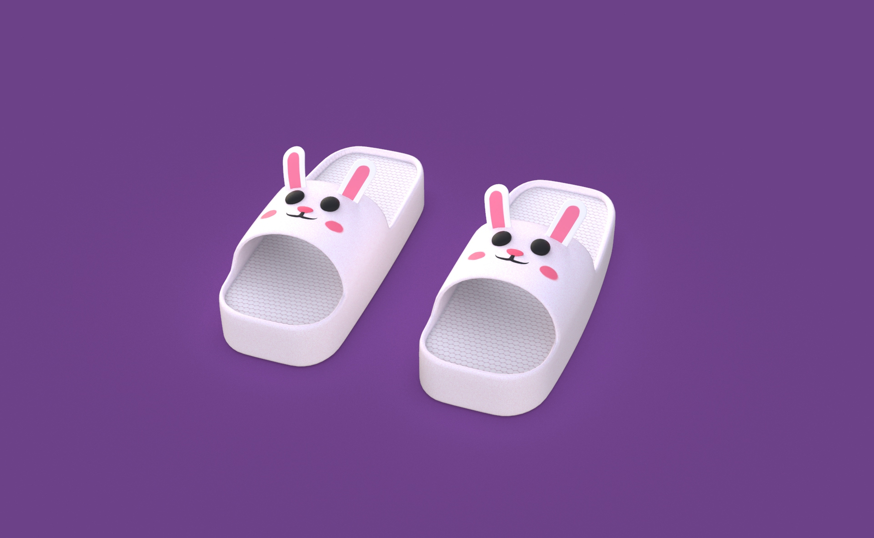 Cartoon Rabbit Shape Slippers 3D Model - TurboSquid 2268103