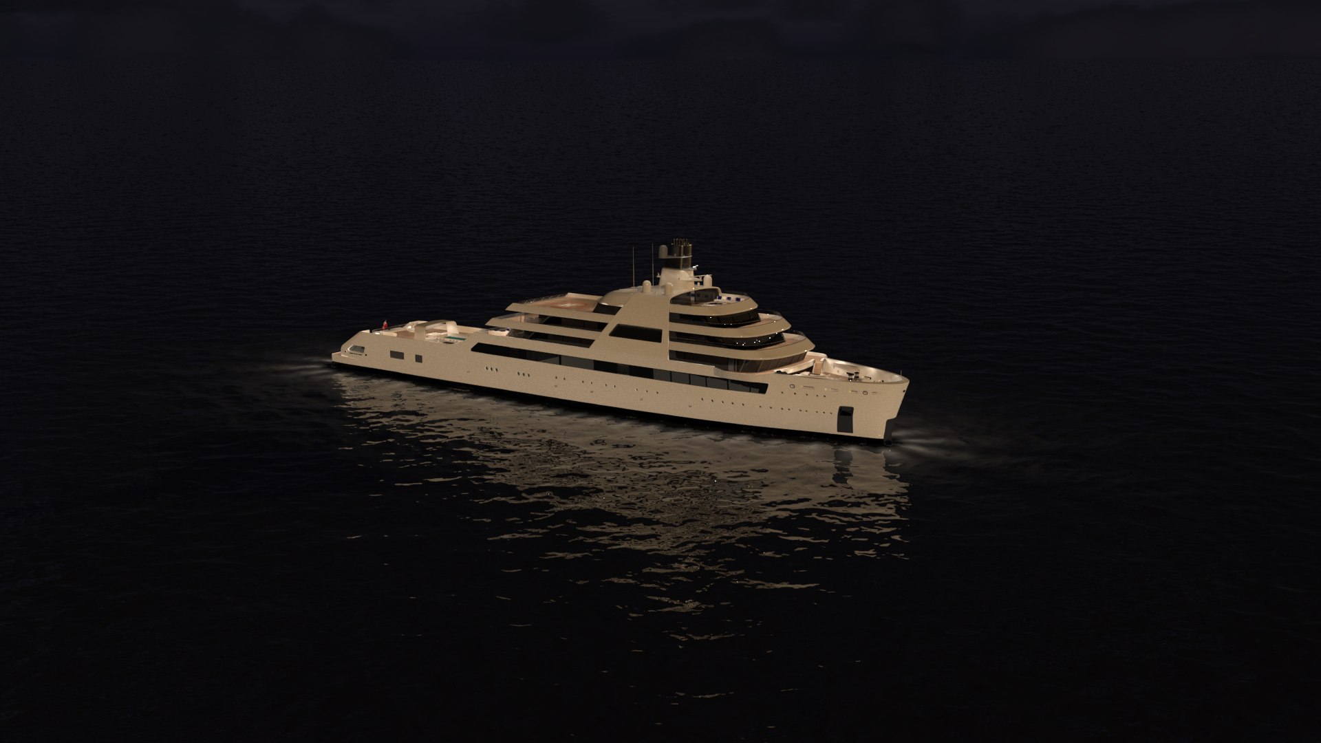 3D Solaris Explorer Yacht Night Scene - TurboSquid 2203926
