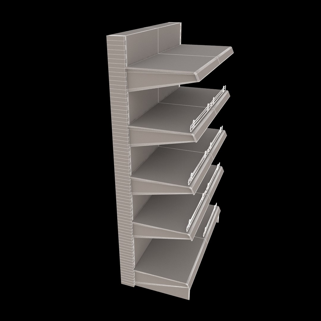 Supermarket Single Shelf Module 3d 3ds