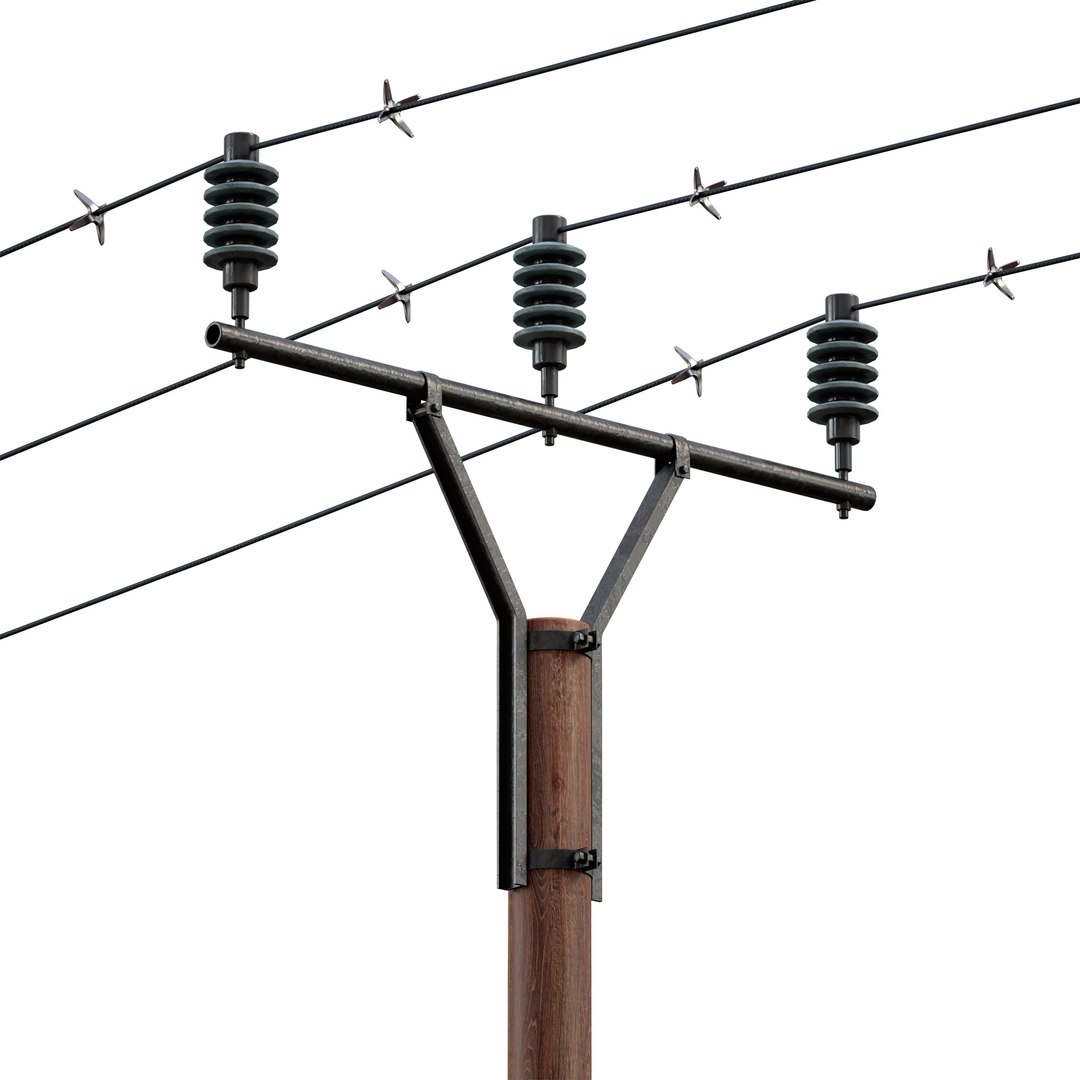Wood Power Line Pole 3D - TurboSquid 1944334