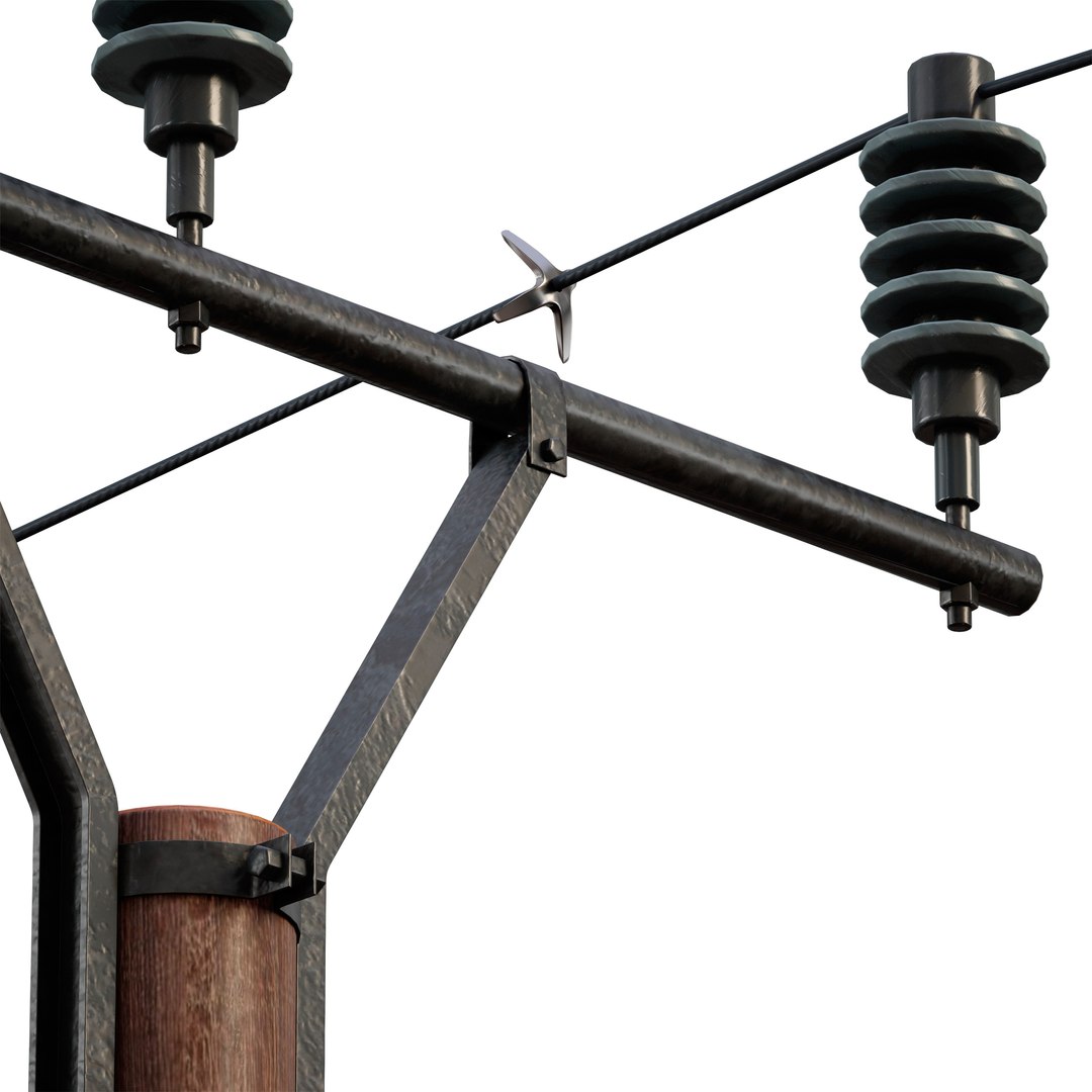 Wood Power Line Pole 3D - TurboSquid 1944334