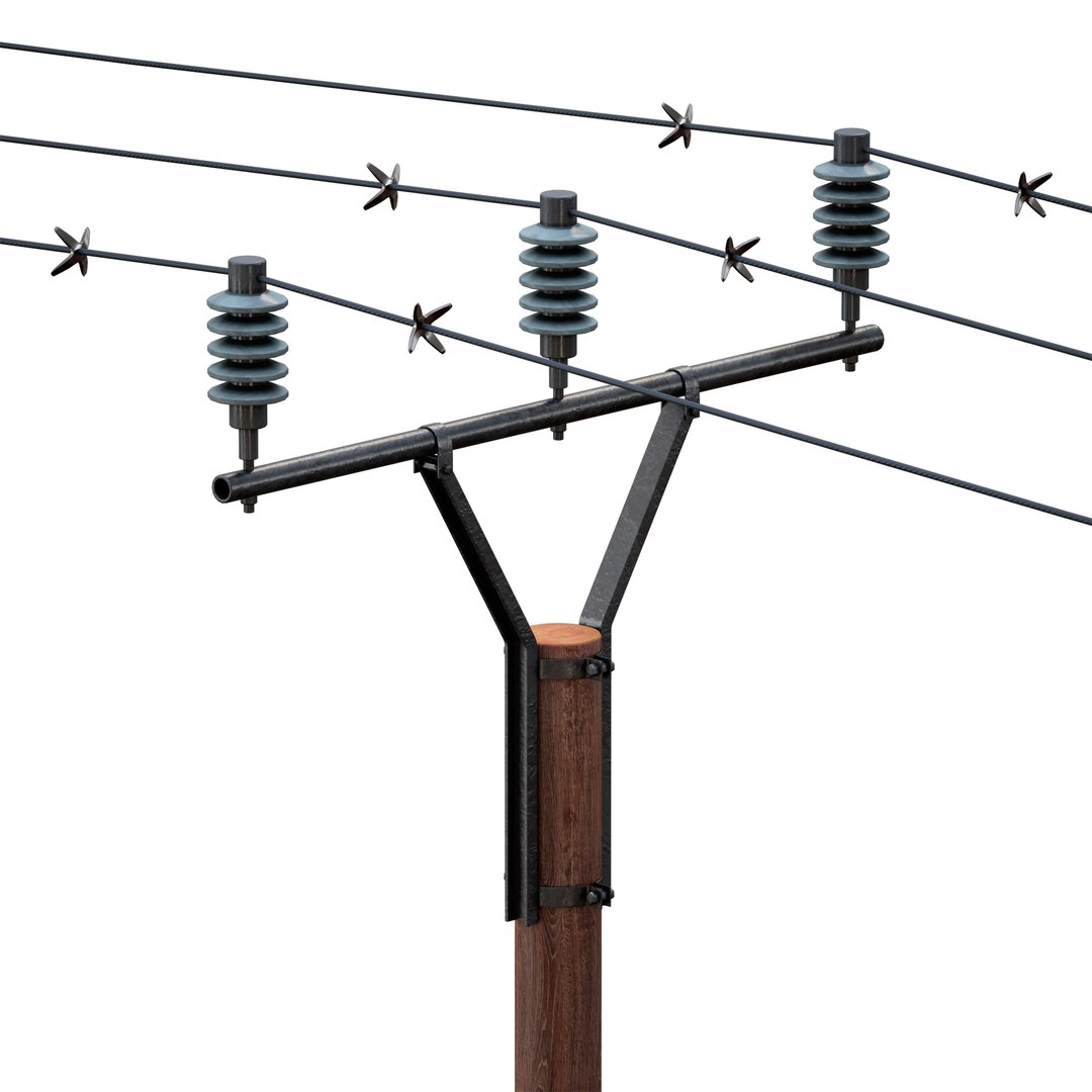 Wood Power Line Pole 3D - TurboSquid 1944334