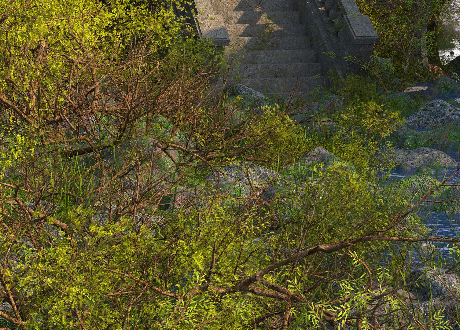 3D Model Landscape River Nature - TurboSquid 1681405