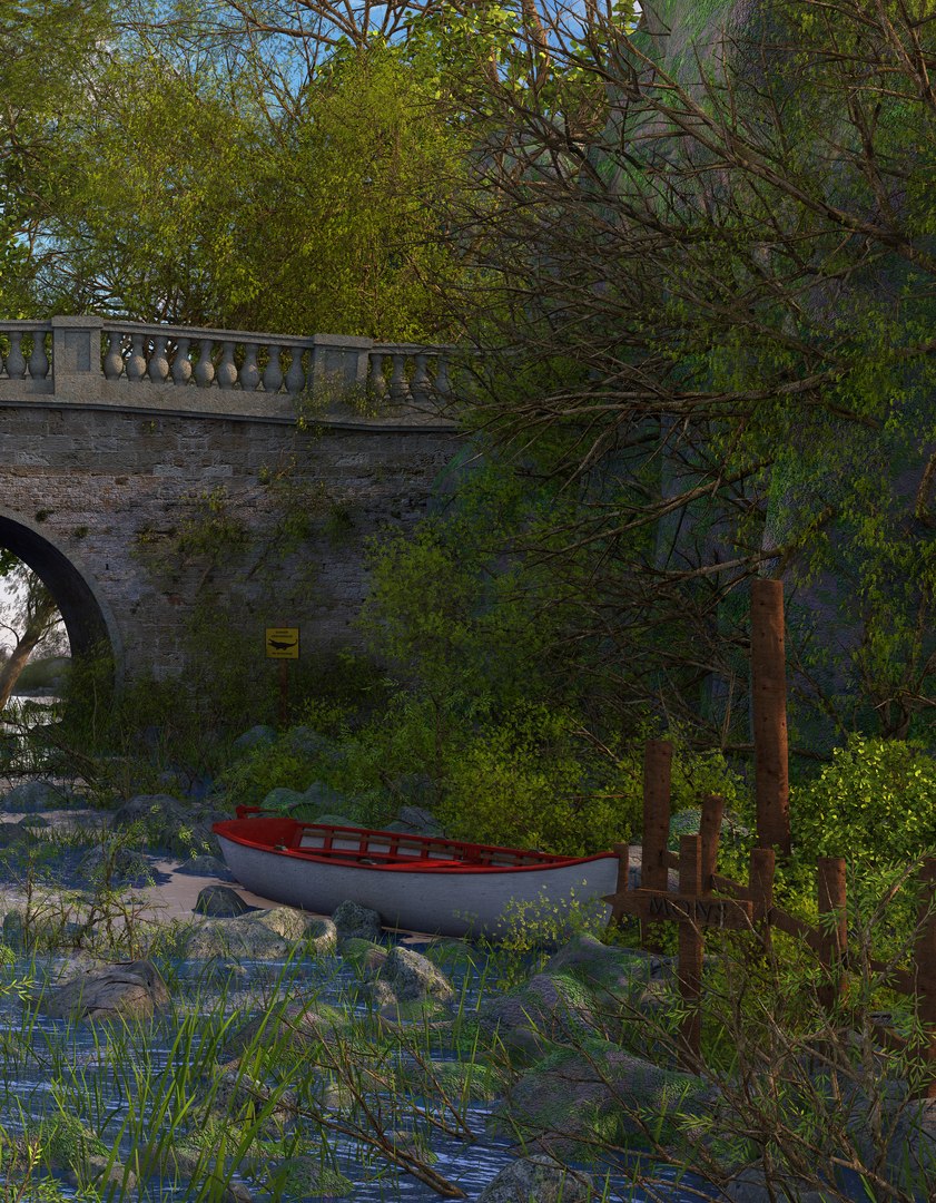 3D Model Landscape River Nature - TurboSquid 1681405