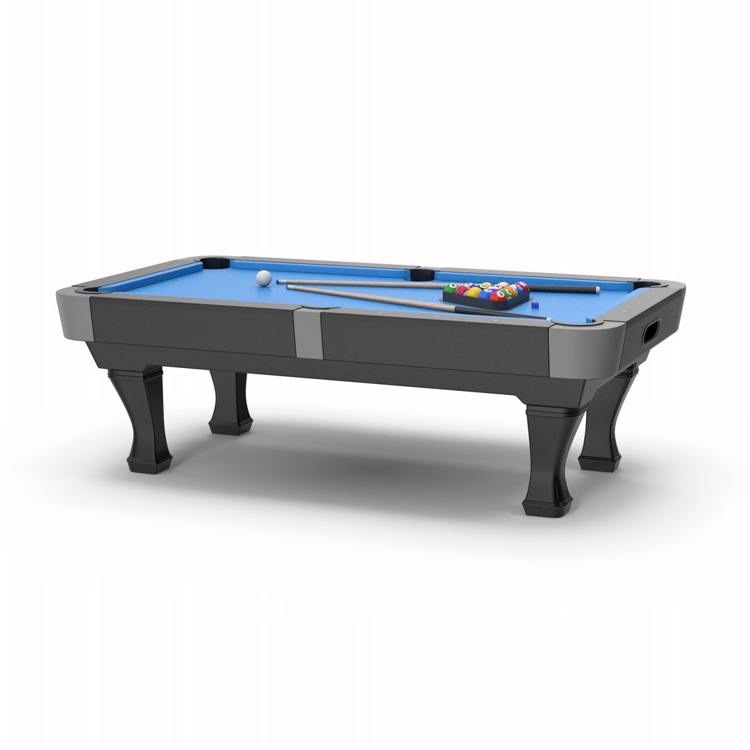 3D Blue Pool Table Set Model - TurboSquid 2188402