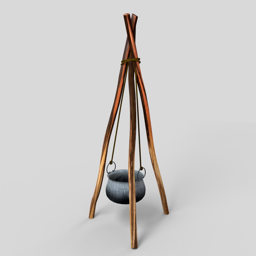 3D tripod cooking pot medieval - TurboSquid 1527514