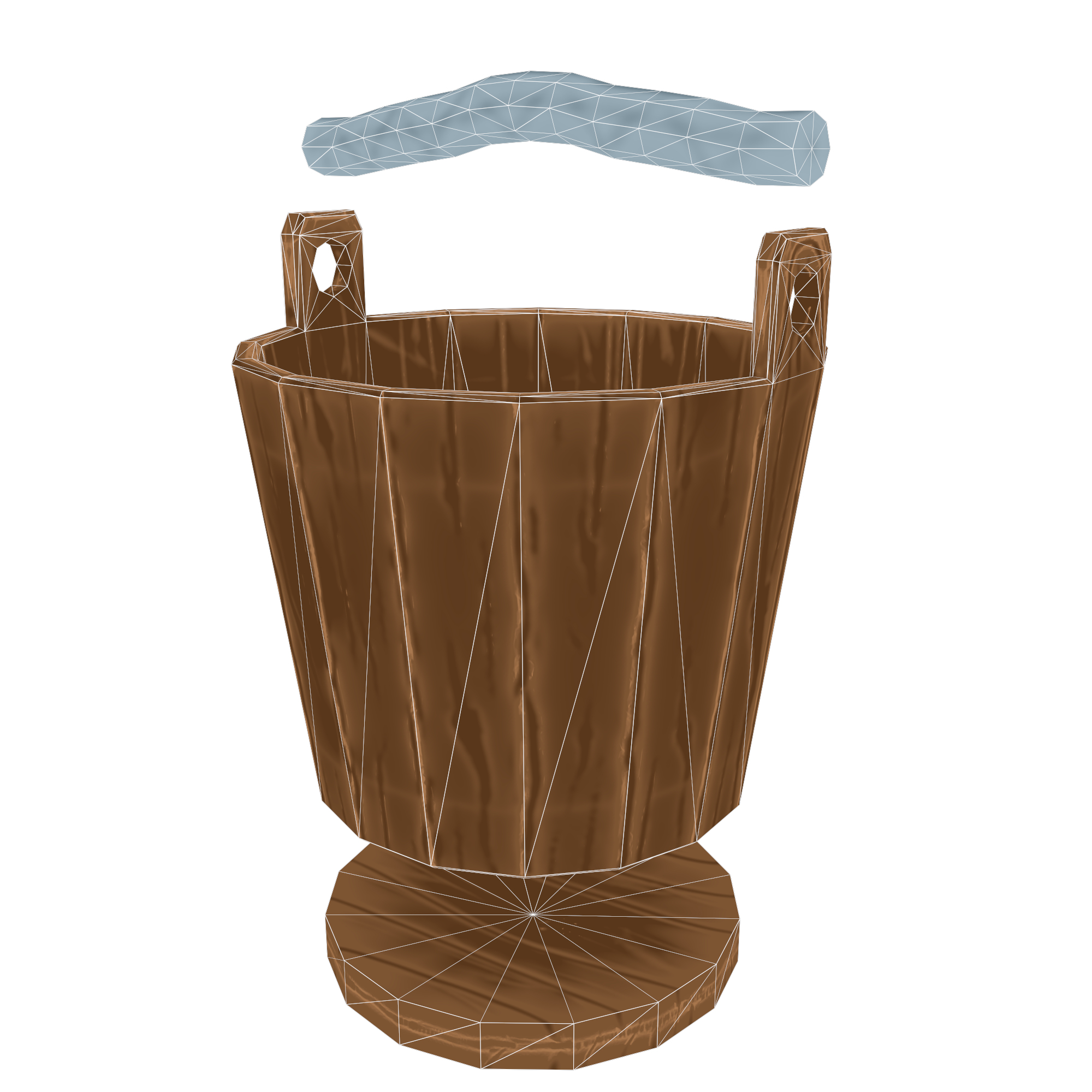 3D Old wooden bucket Low poly for game ready model - TurboSquid 1816562
