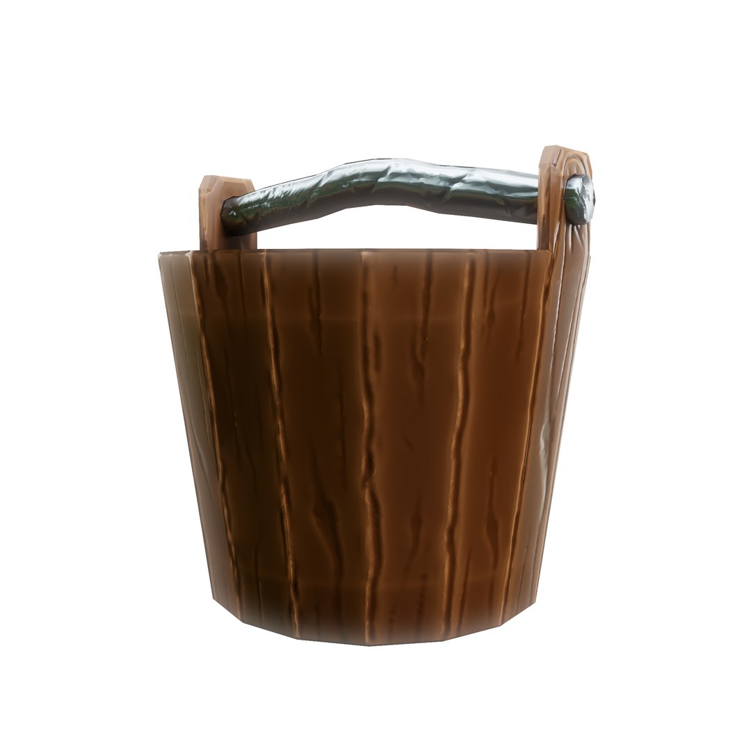 3D Old Wooden Bucket Low Poly For Game Ready Model - TurboSquid 1816562