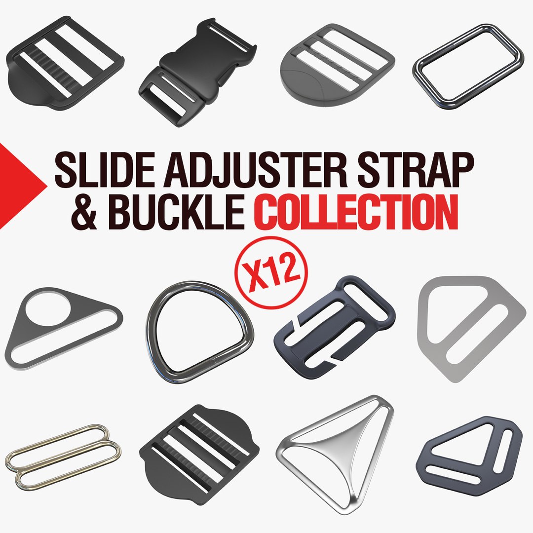 3D adjuster slides straps buckles model - TurboSquid 1240966
