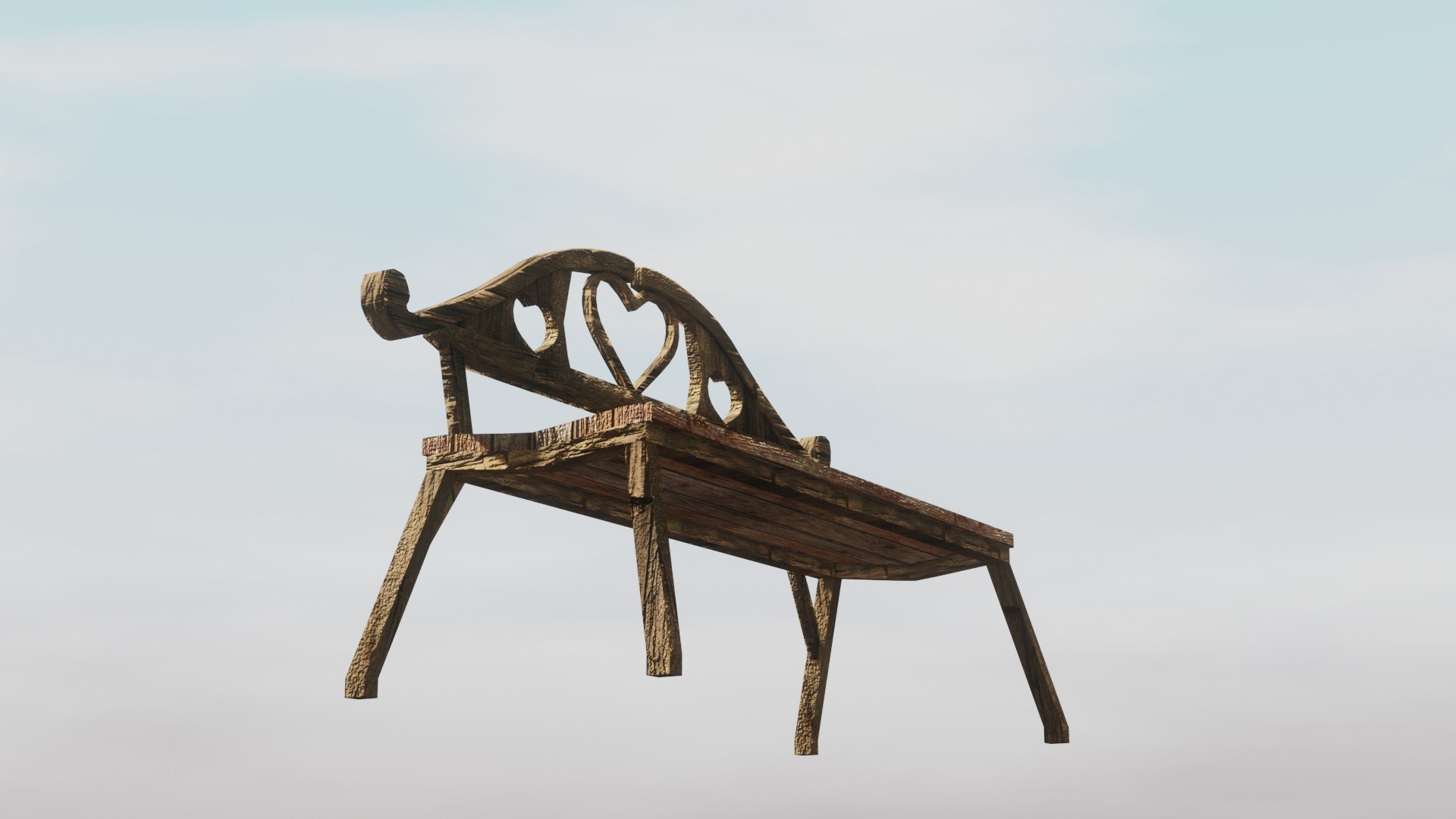 Game-Ready Low Poly Bench 3D Model For Parks And Urban Scenes 3D ...