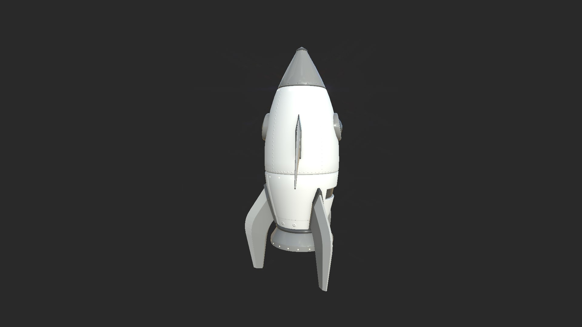 Cartoon Spaceship 06 White Black - Spacecraft Vehicle SciFi 3D Model ...