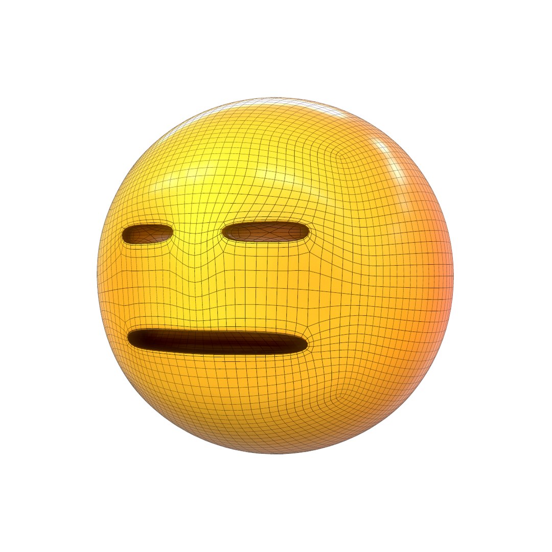 3D Emoji Expressionless Face - TurboSquid 1400895